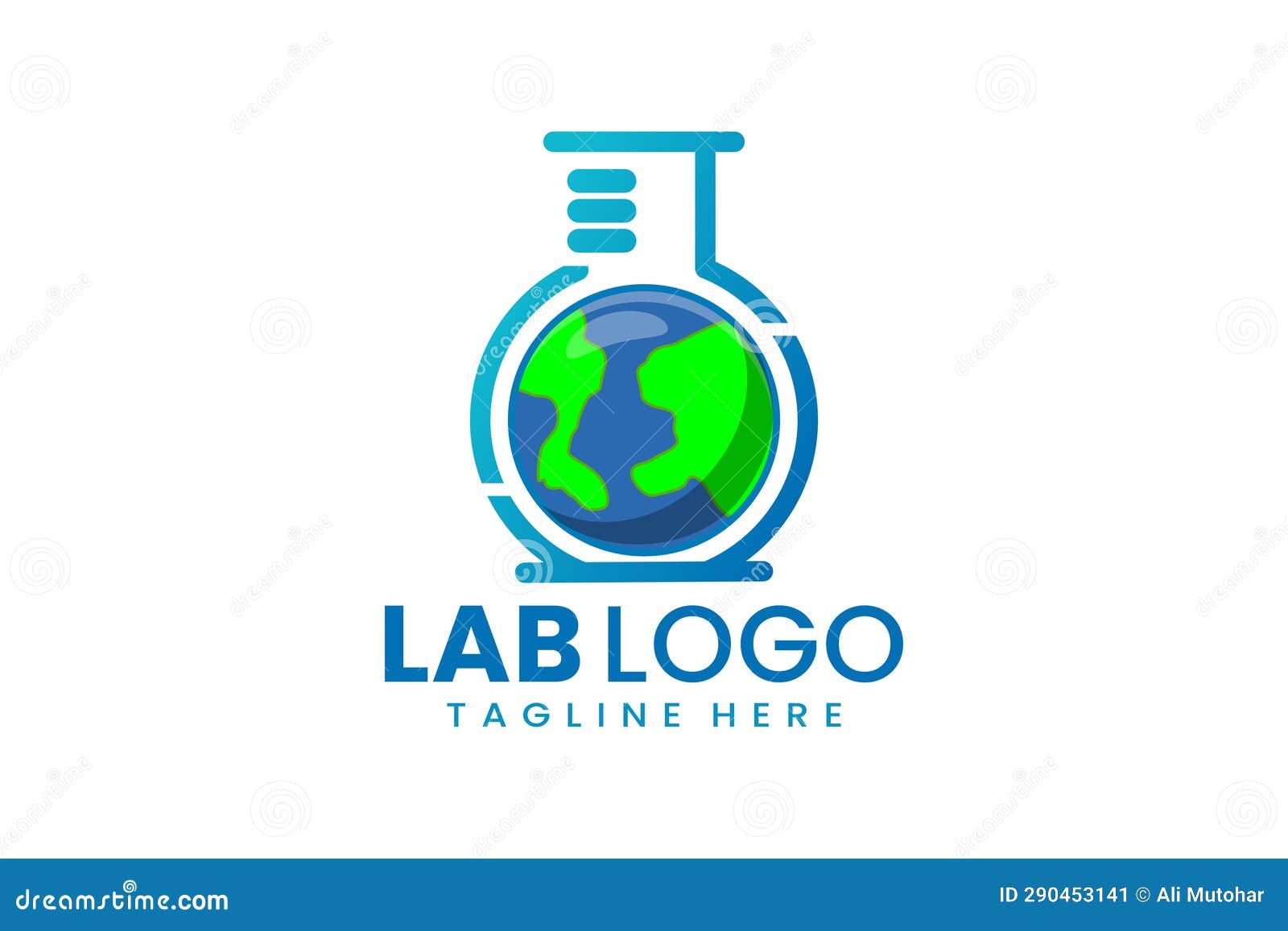 Flat Modern Simple Earth Laboratory Logo Template Stock Vector ...