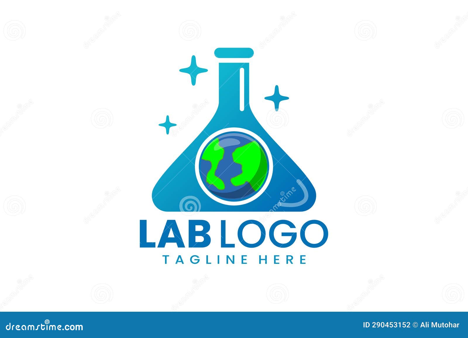 Flat Modern Simple Earth Laboratory Logo Template Stock Vector ...