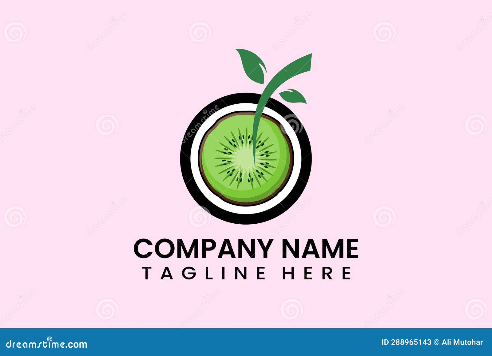 Flat Modern Simple Fruit Kiwi Symbol Logo Template Stock Vector ...