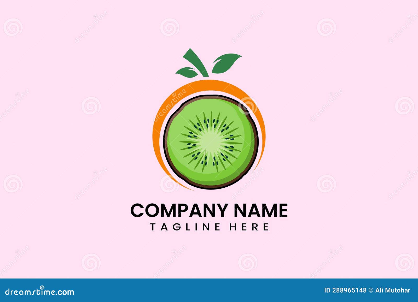 Flat Modern Simple Fruit Kiwi Symbol Logo Template Stock Vector ...