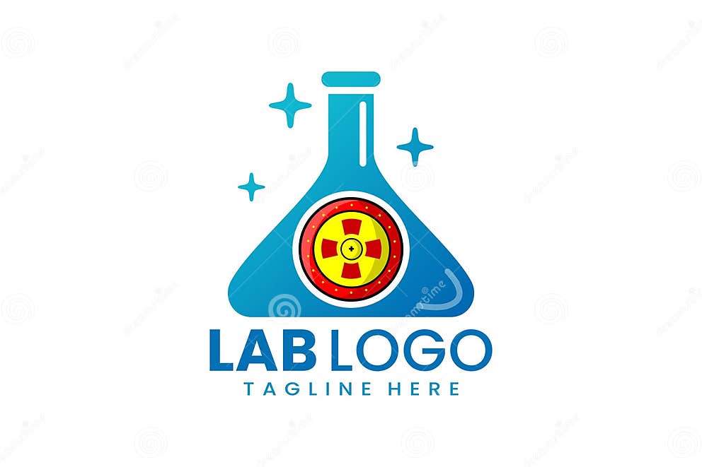 Flat Modern Simple Shield Laboratory Logo Template Stock Vector ...