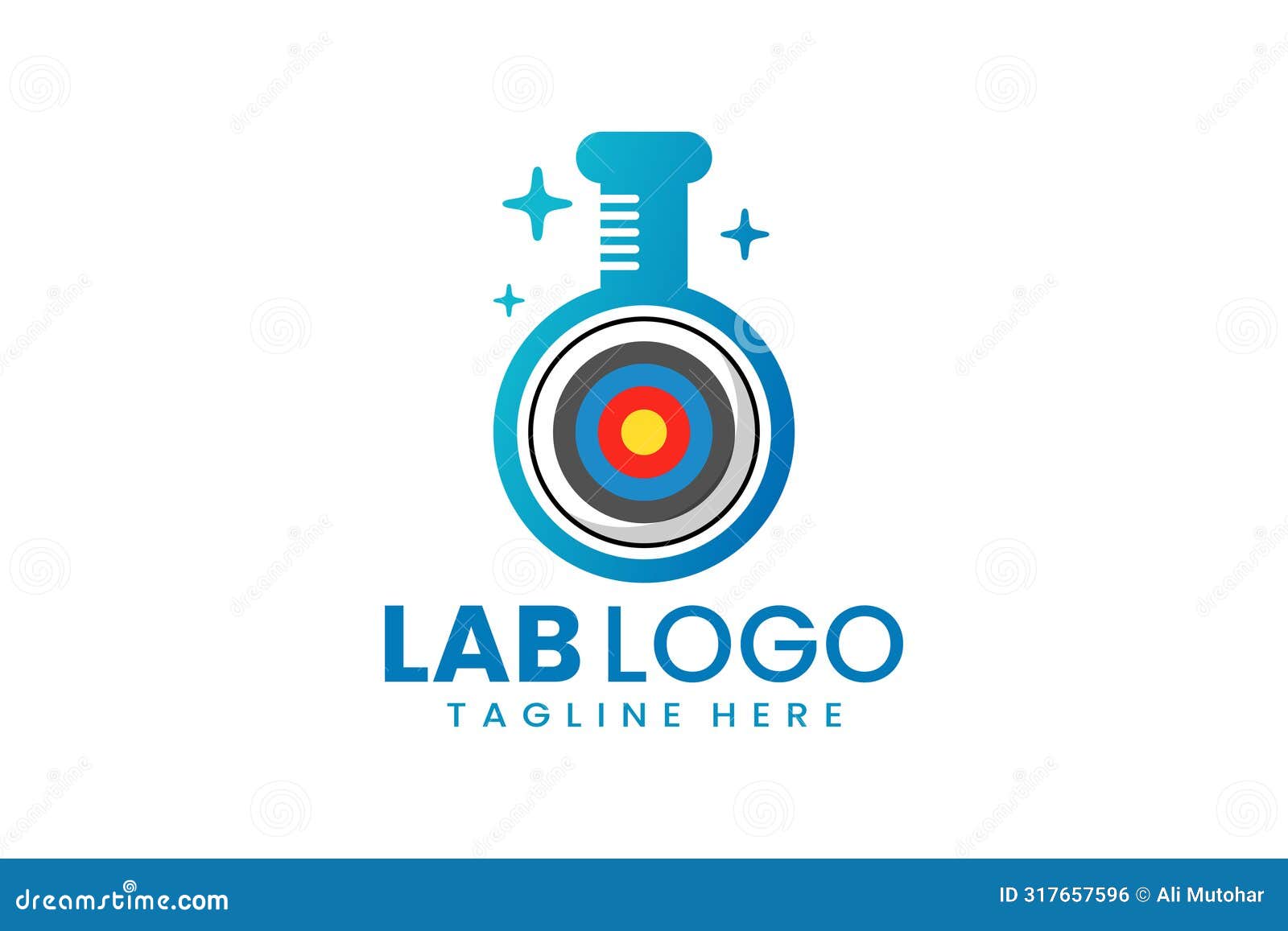 Flat Modern Simple Target Laboratory Logo Template Stock Vector ...