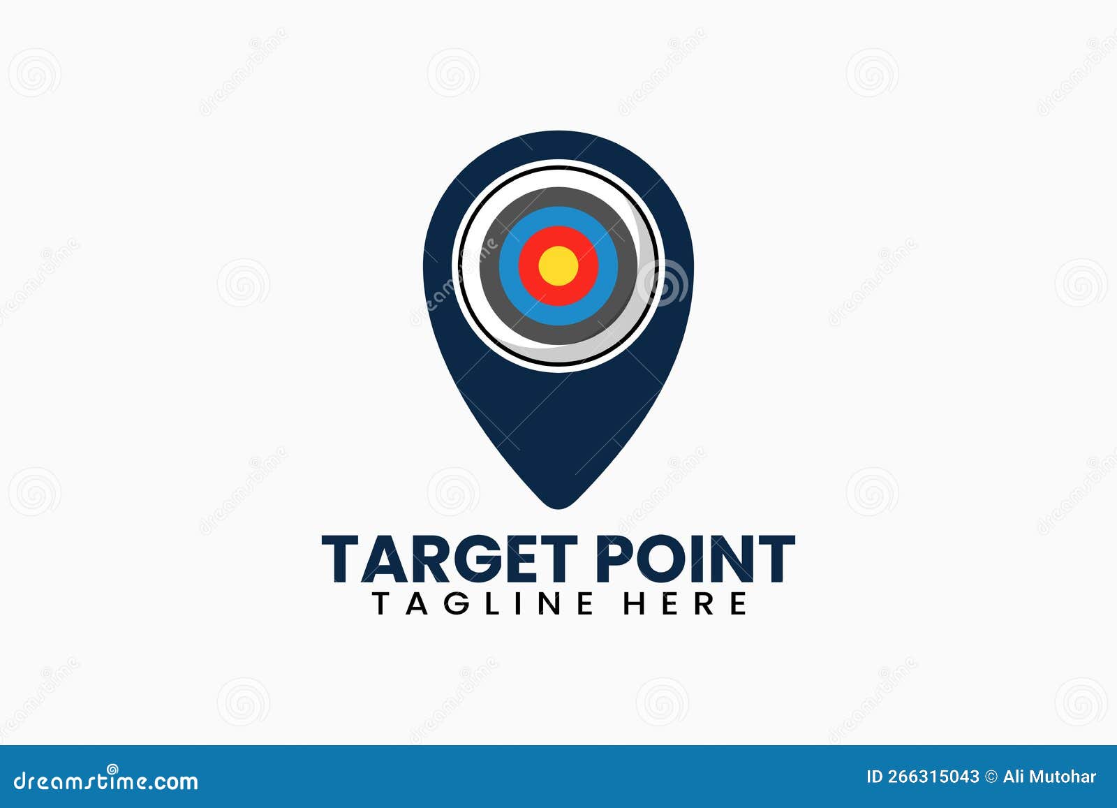 Flat Modern Target Pin Point Logo Template Stock Vector - Illustration ...