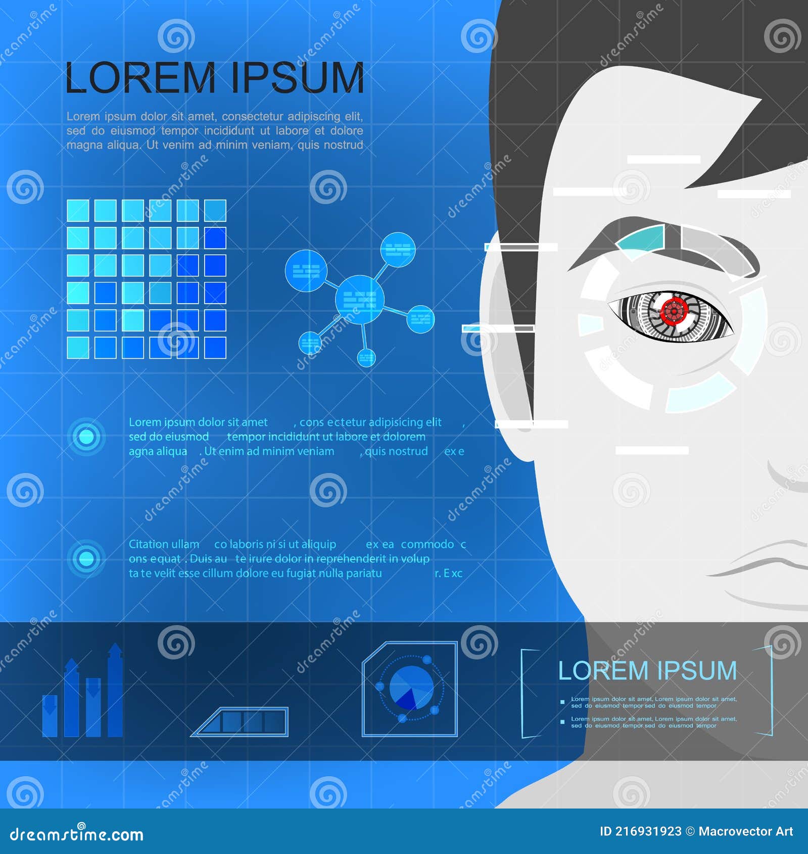 Flat Modern Technology Template Stock Vector - Illustration of ...