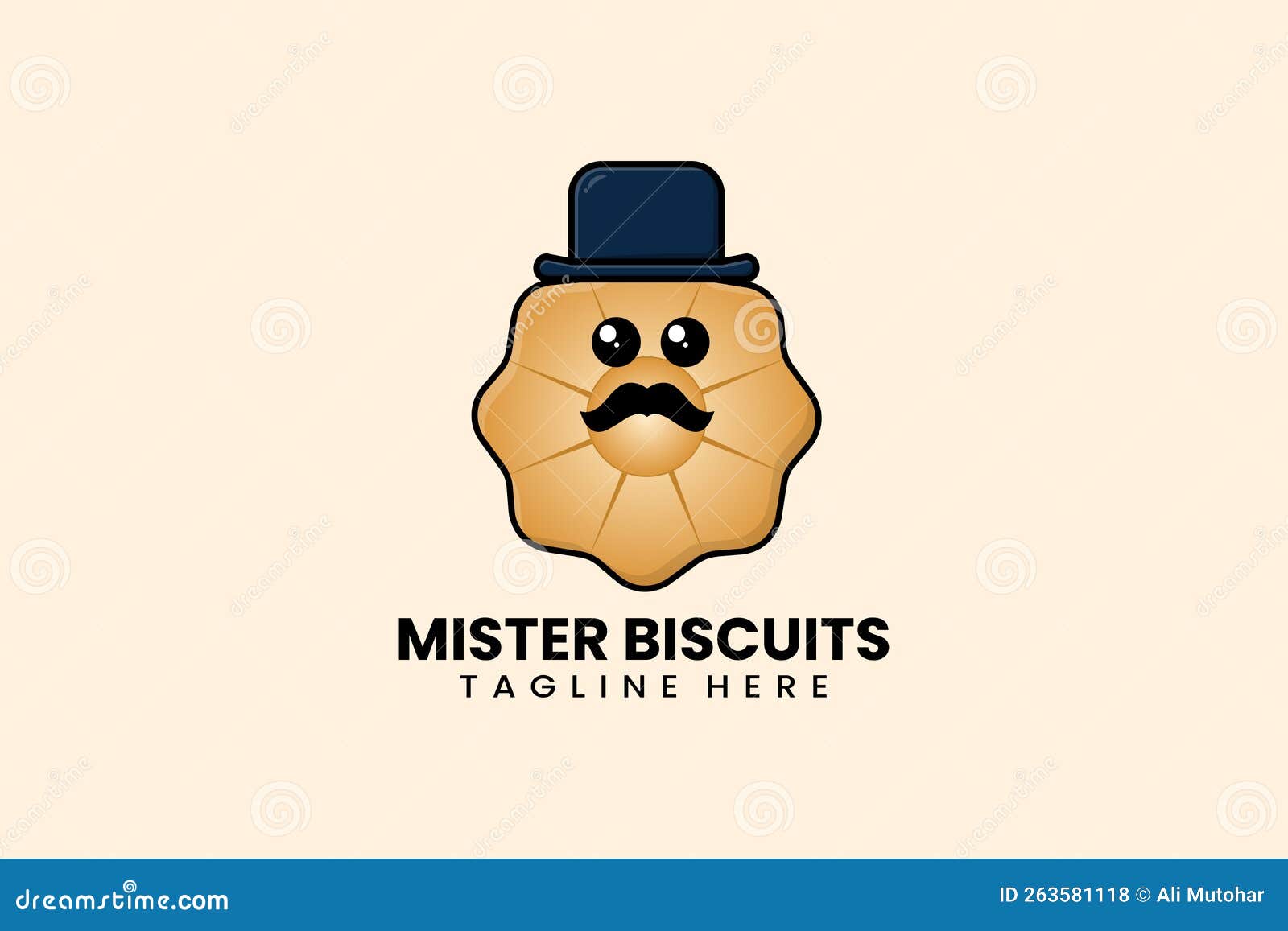 Flat Modern Template Mister Biscuits Logo Vector Stock Vector - Illustration of icon, black ...