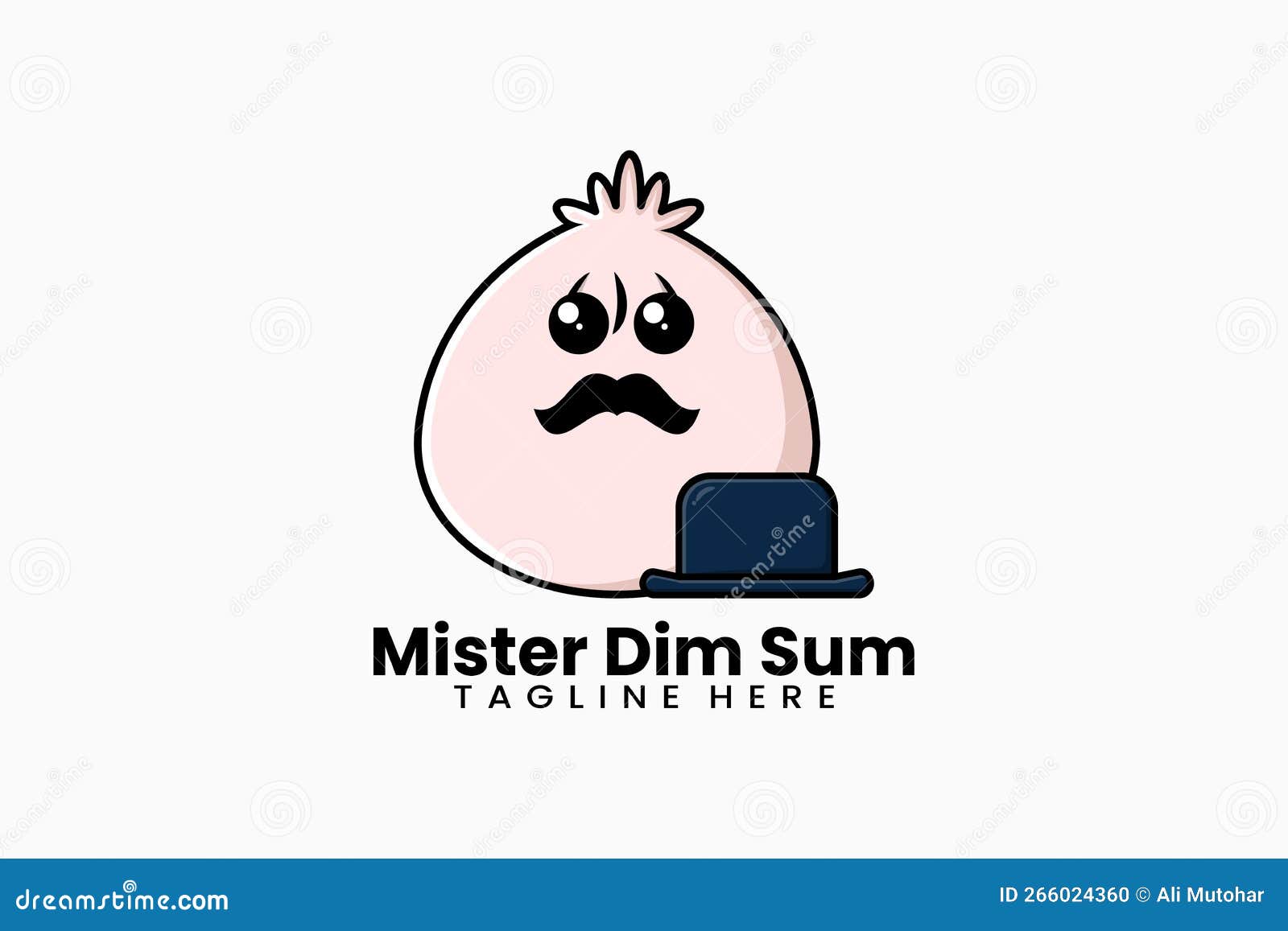 Flat Modern Template Mister Dim Sum Logo Stock Vector - Illustration of ...