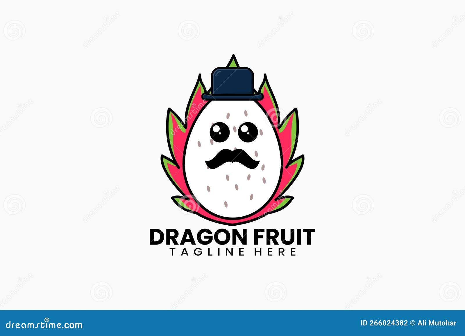 Flat Modern Template Mister Dragon Fruit Logo Stock Vector ...