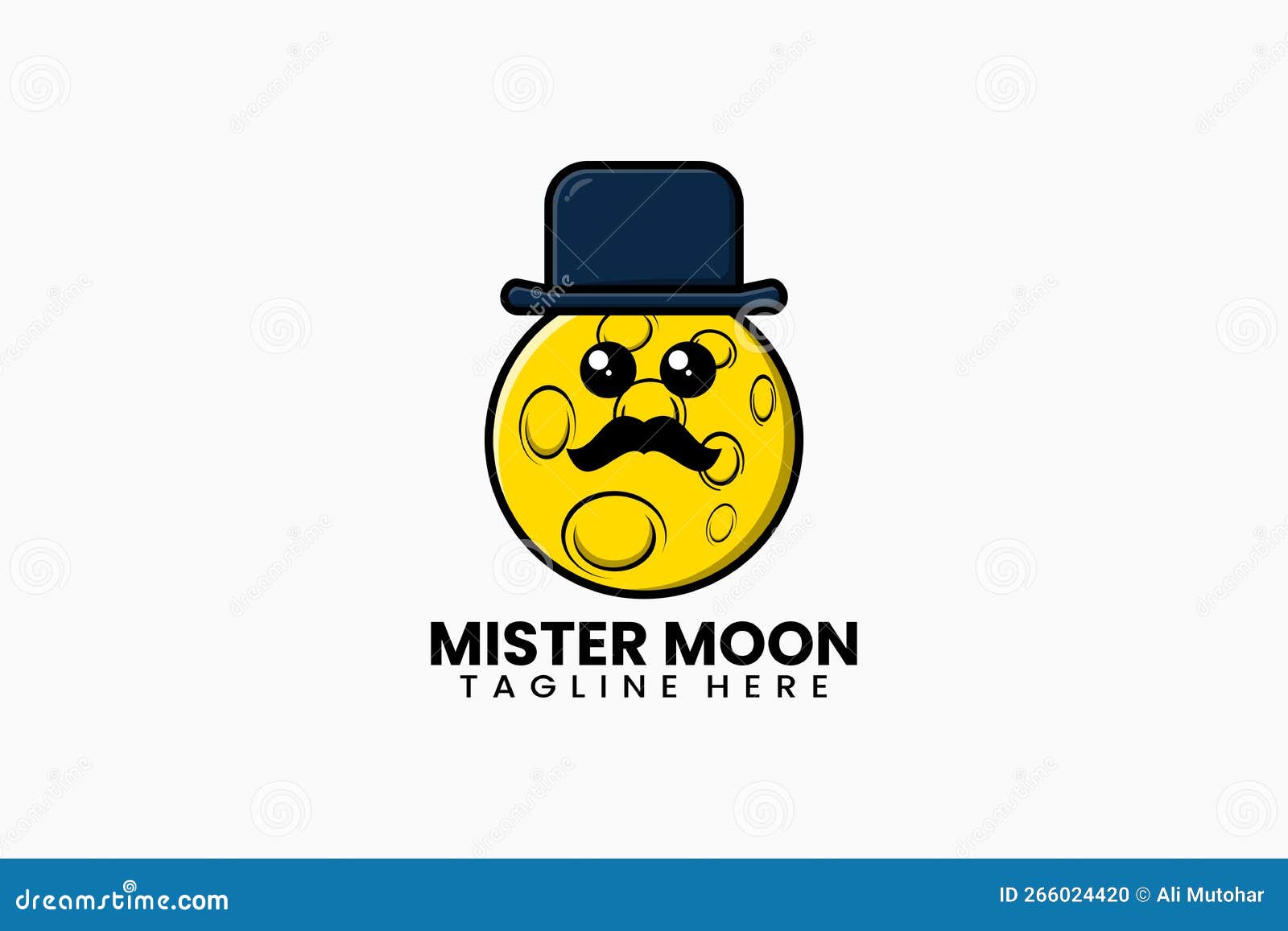 Flat Modern Template Mister Moon Logo Stock Vector - Illustration of ...