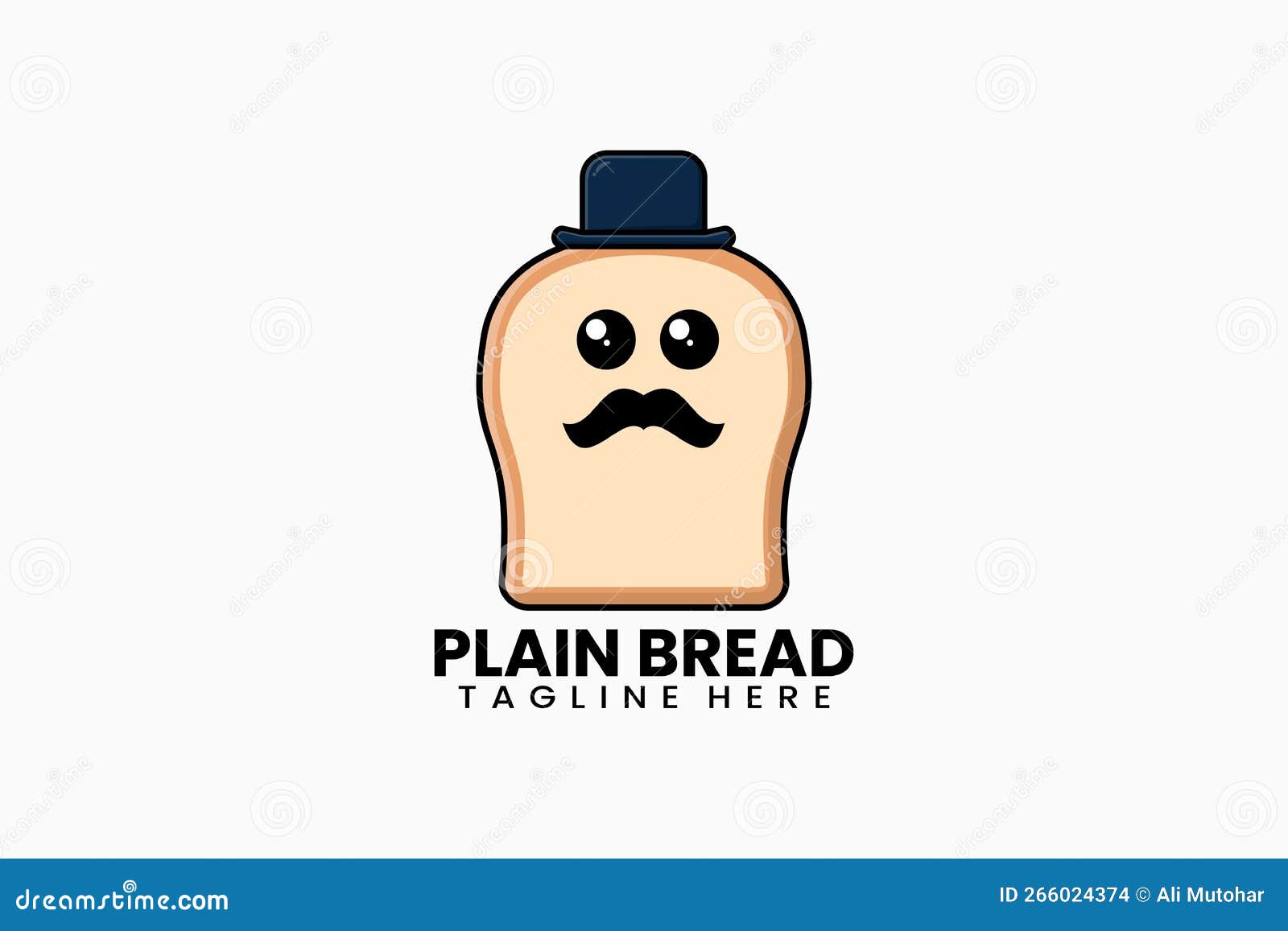 Flat Modern Template Mister Plain Bread Logo Stock Vector ...