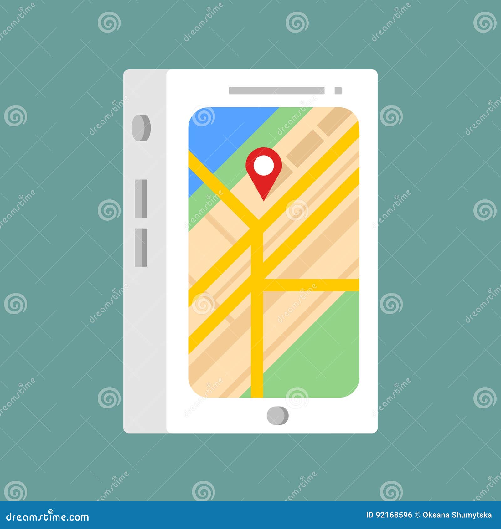 Flat Modern Vector Icon: Phone Navigation. Stock Vector - Illustration ...