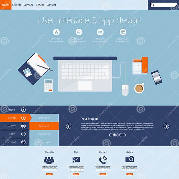 Flat Modern Web Design Elements Stock Vector - Illustration of idea ...