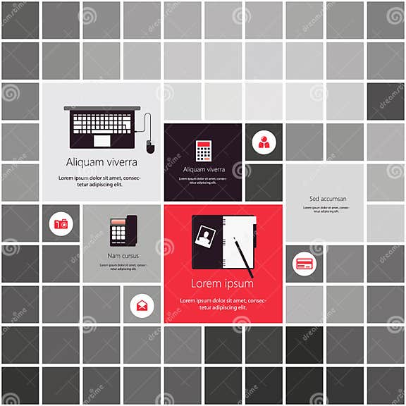 Flat Modern Web Design Elements Stock Vector - Illustration of online ...