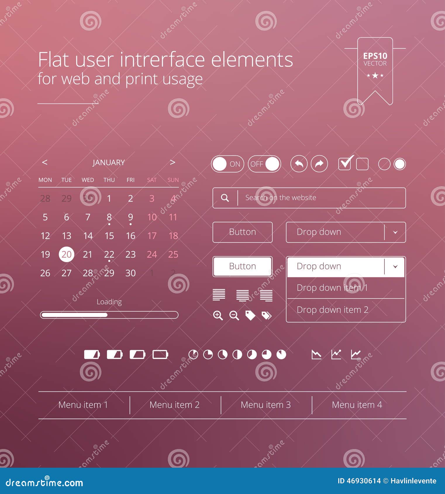 Flat and Modern Website User Interface Stock Vector - Illustration of ...