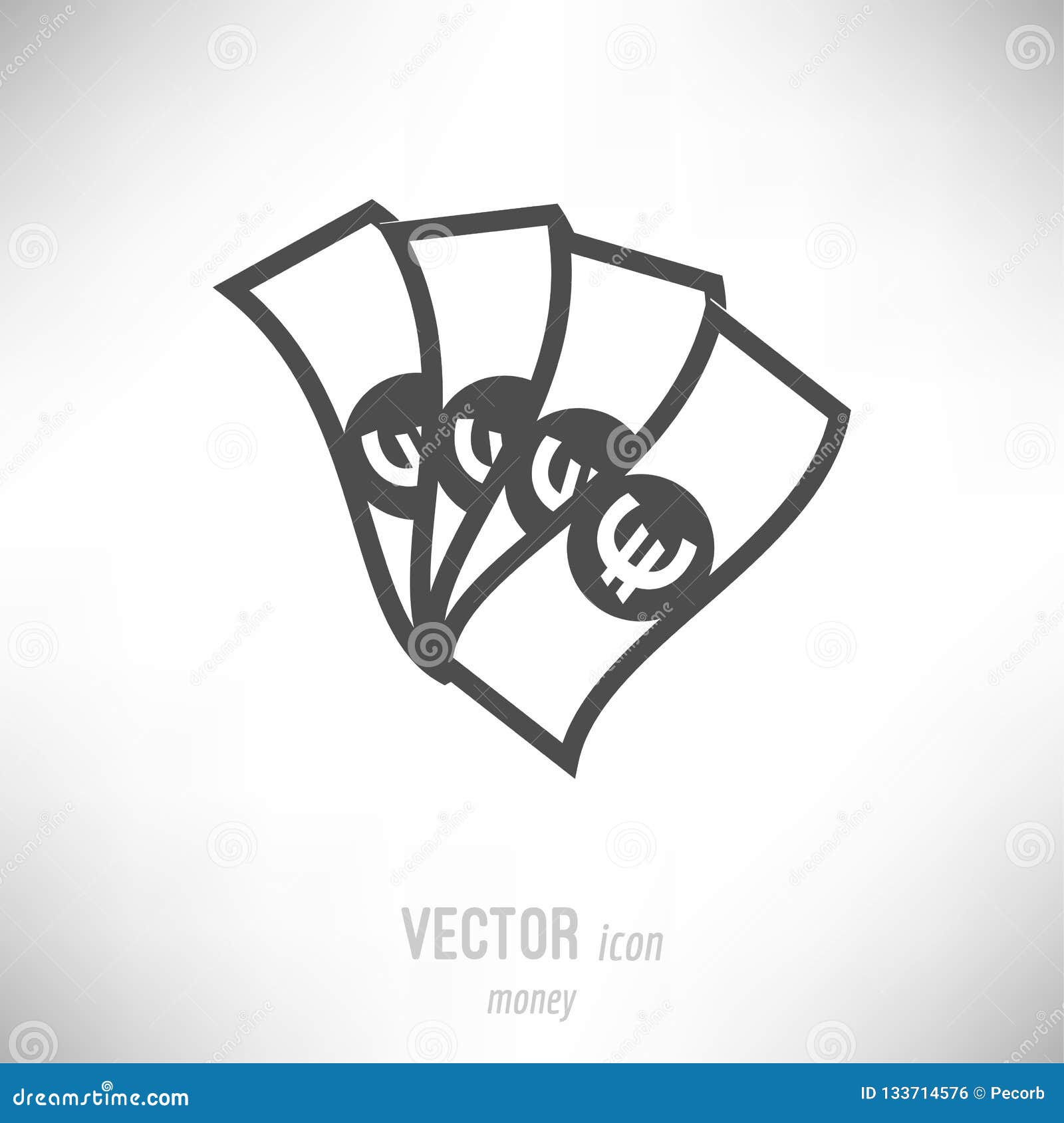 Flat money icon stock vector. Illustration of currency - 133714576