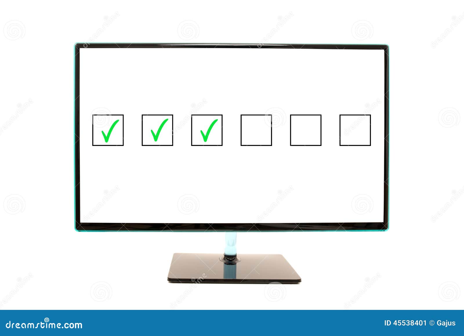 Flat Monitor Screen Flashing Check Boxes Stock Image - Image of okay ...