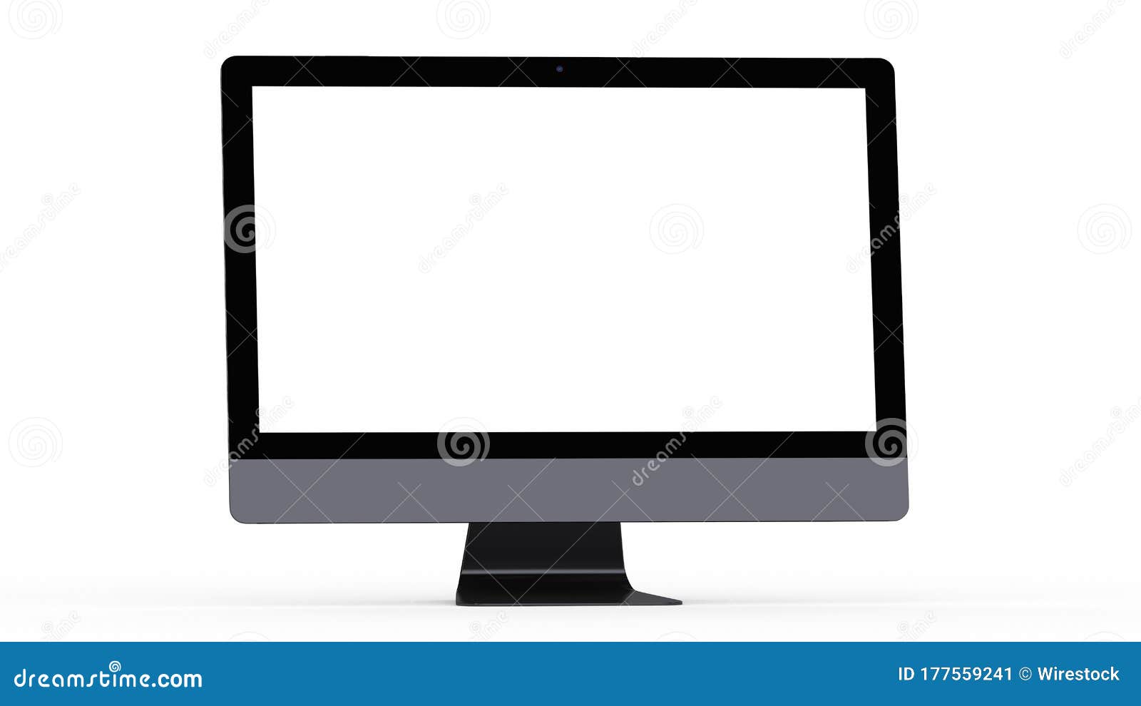 A Flat Monitor White Screen Computer, Pc Display Digital Wide Screen ...