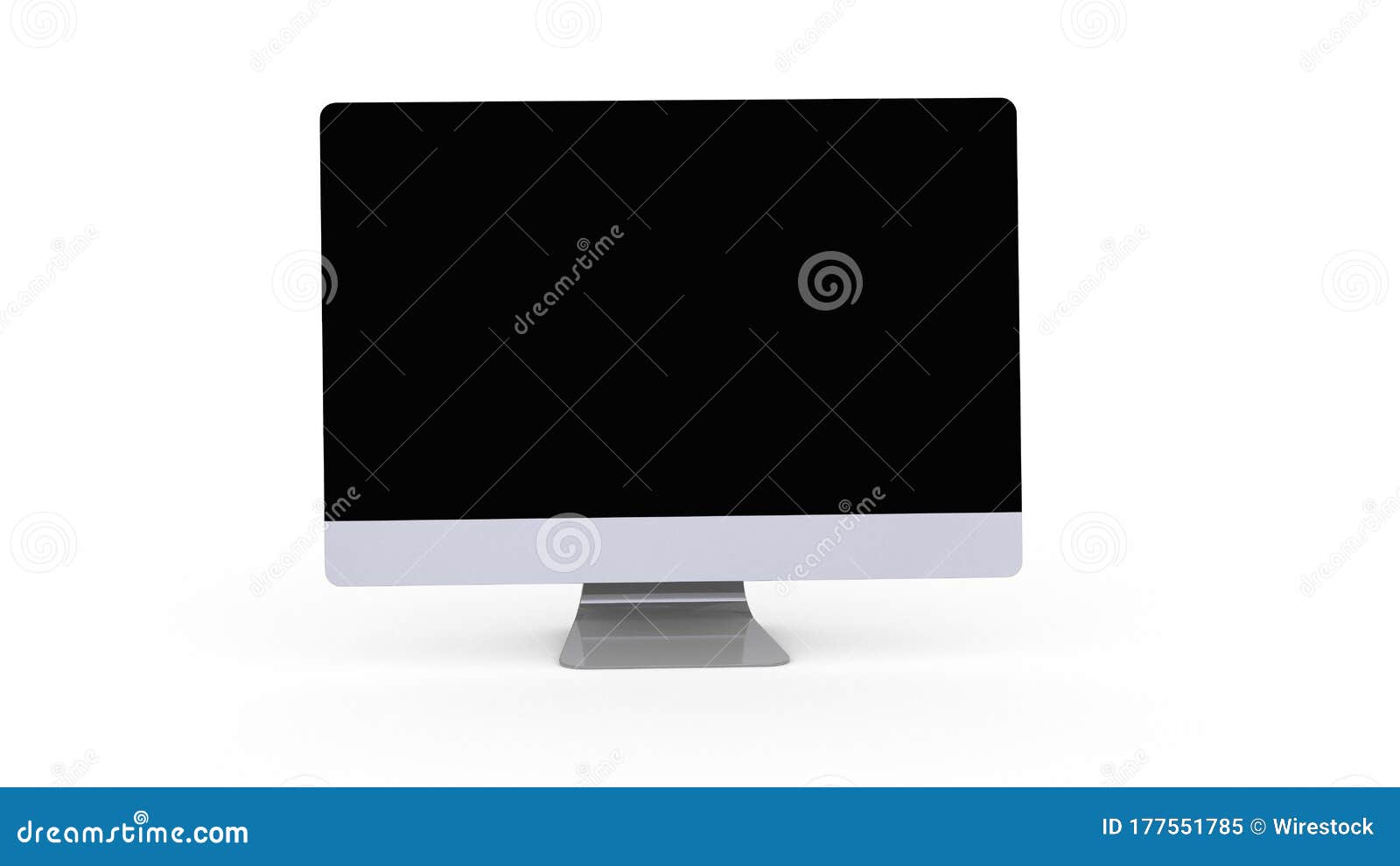 A Flat Monitor White Screen Computer, Pc Display Digital Wide Screen ...