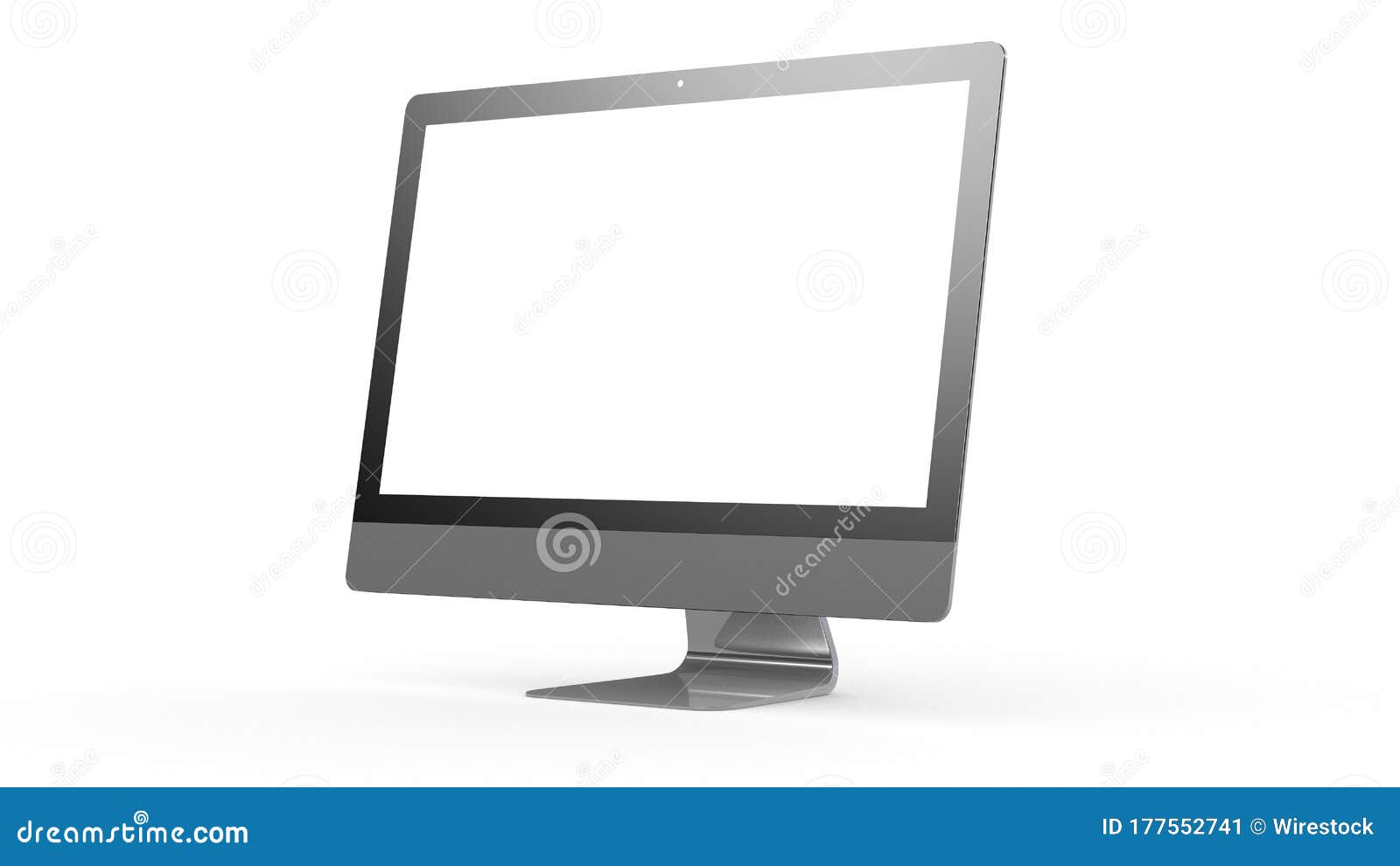 A Flat Monitor White Screen Computer, Pc Display Digital Wide Screen ...