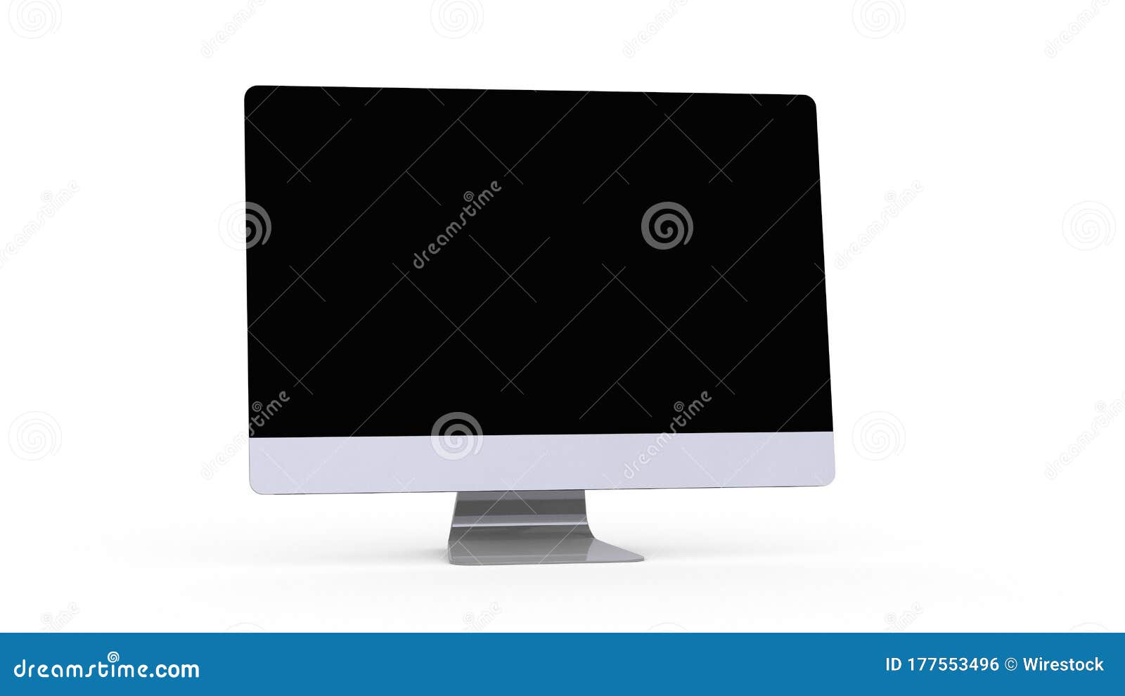 A Flat Monitor White Screen Computer, Pc Display Digital Wide Screen ...