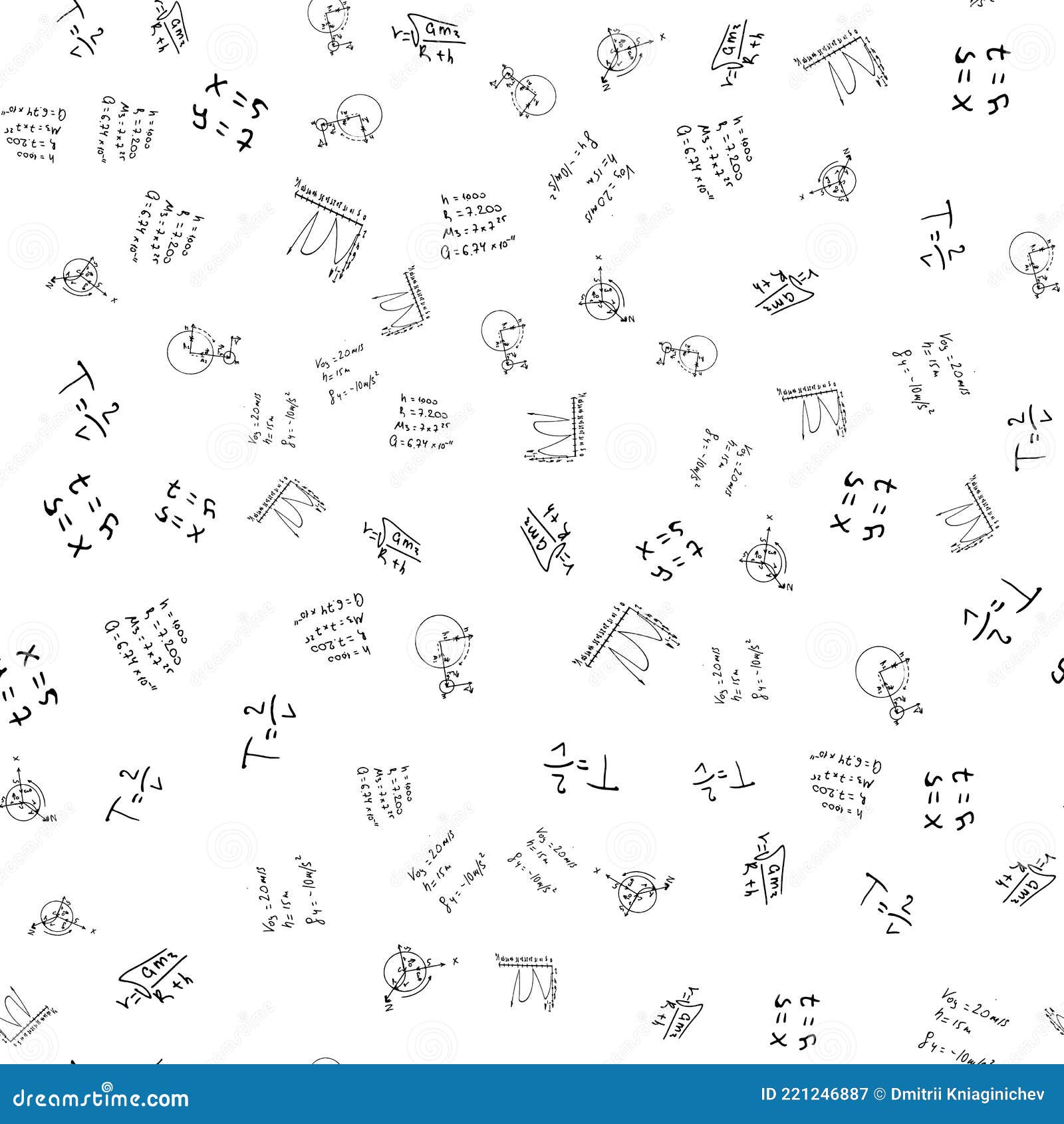 Seamless Mathematical Symbol Pattern Background. Vector Illustration ...