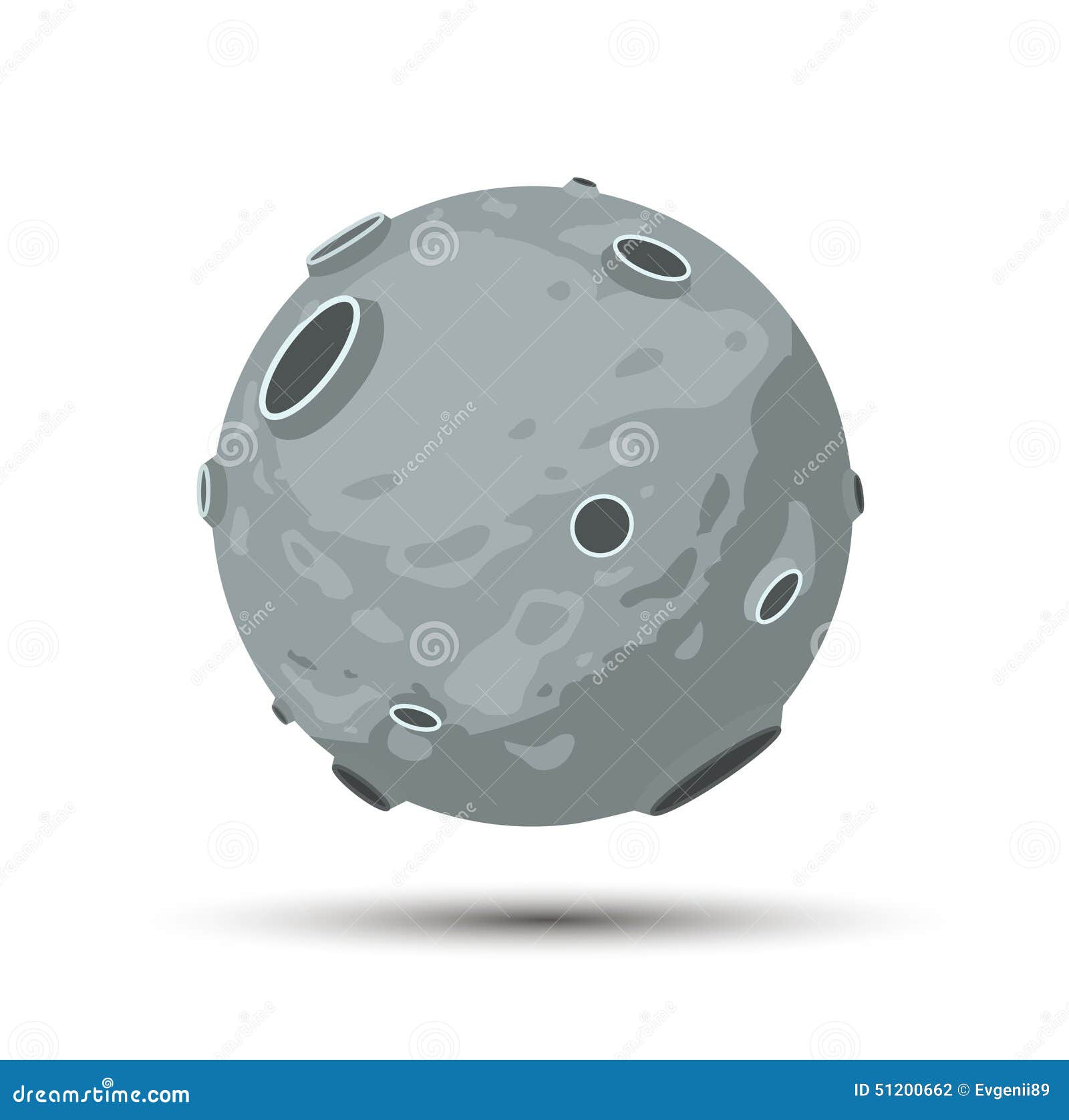 Flat Moon with Craters Illustration Isolated on Stock Vector ...