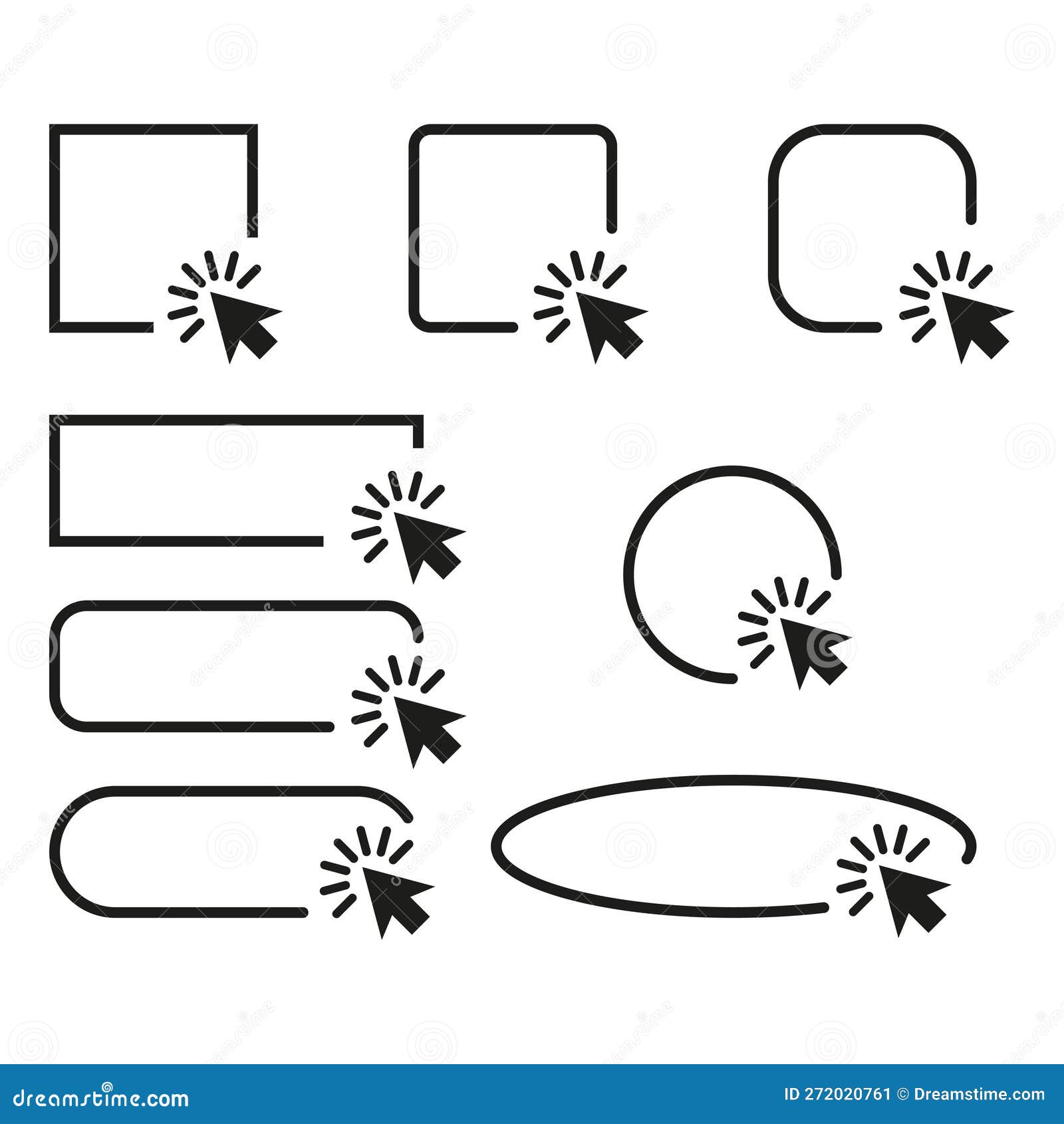 Flat Mouse Arrow Geometric Shapes. Computer Mouse. Vector Illustration ...