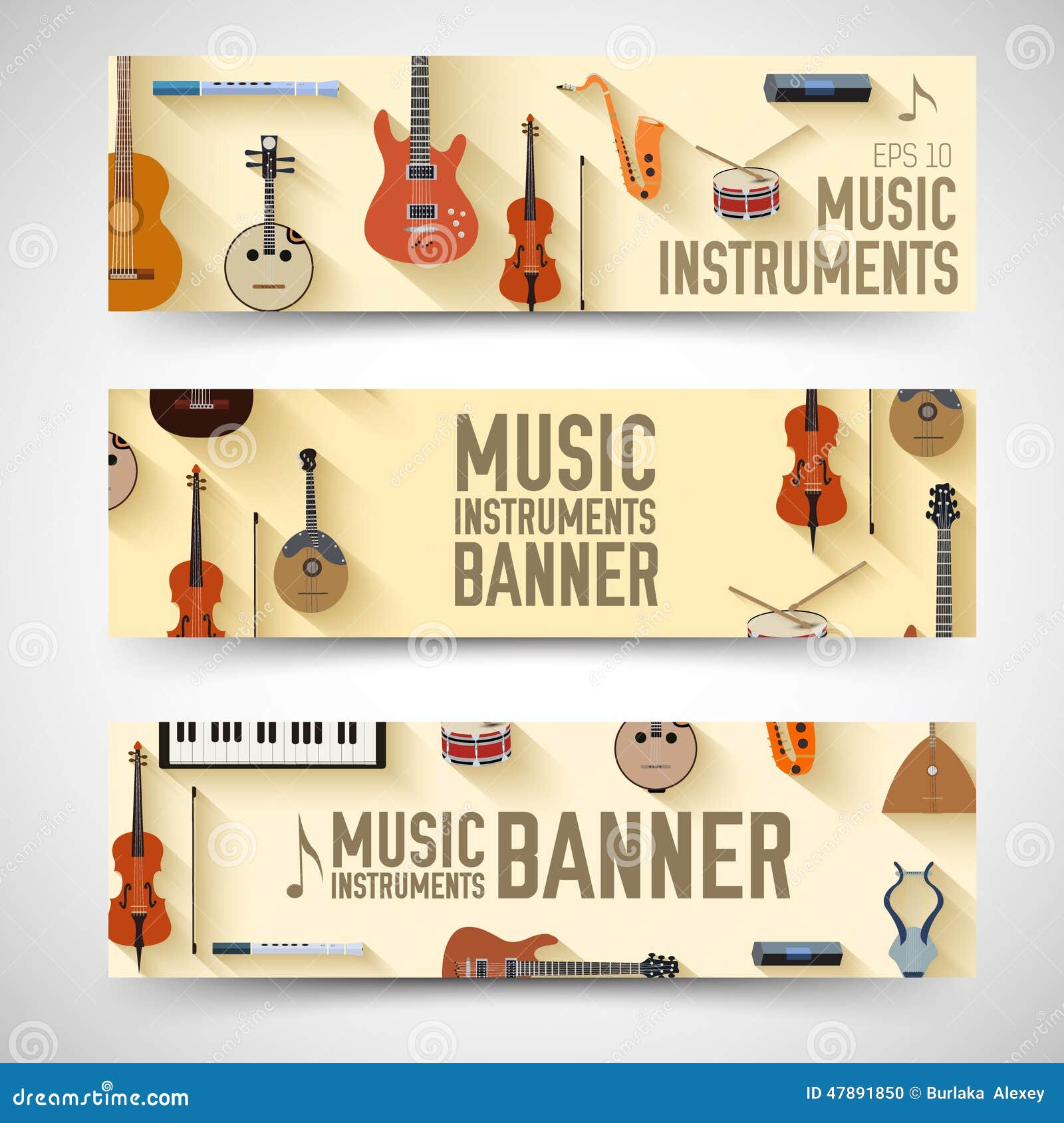 Flat Music Instruments Background Concept. Vector Stock Vector ...