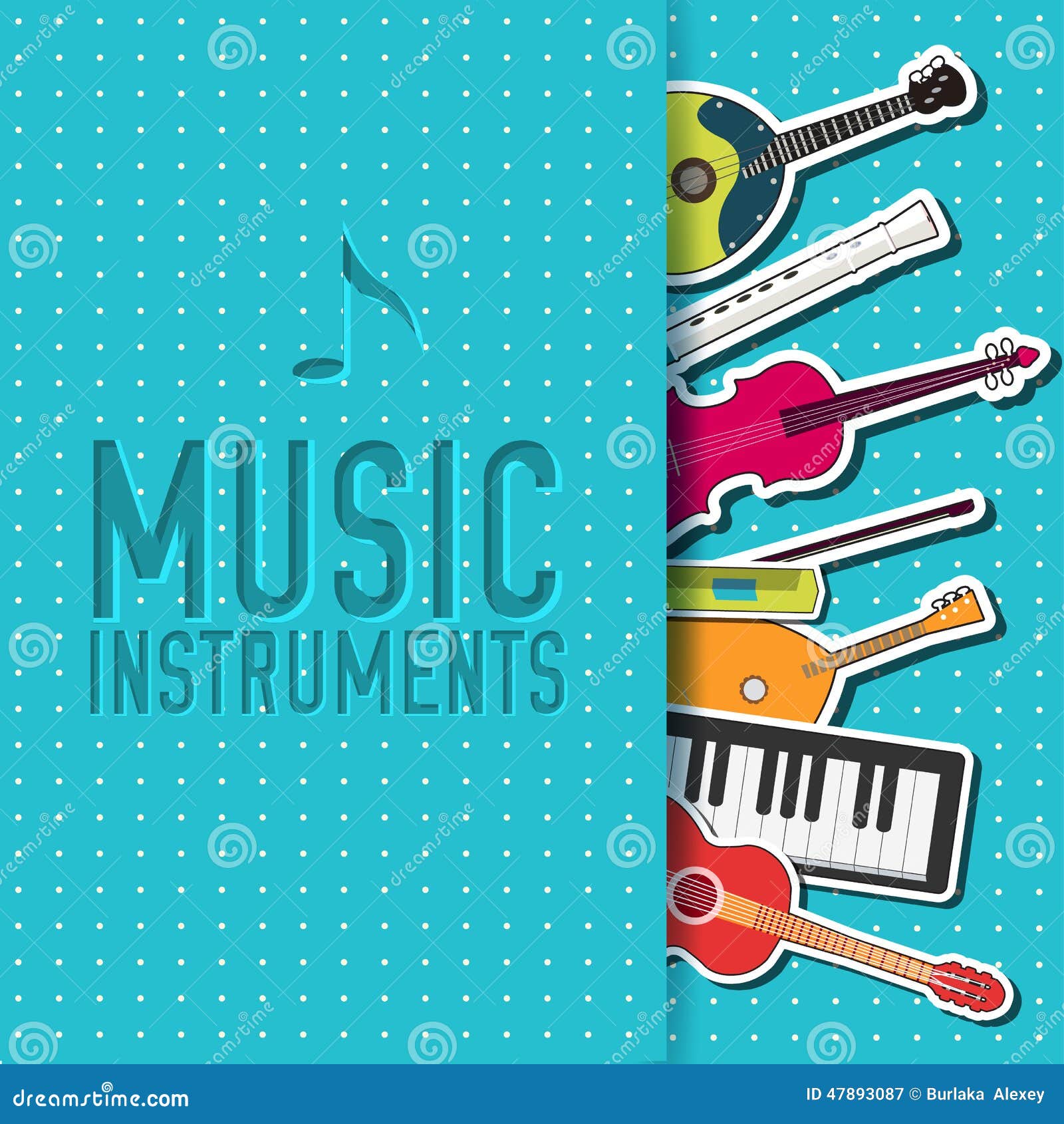 Flat Music Instruments Background Concept. Vector Stock Vector ...