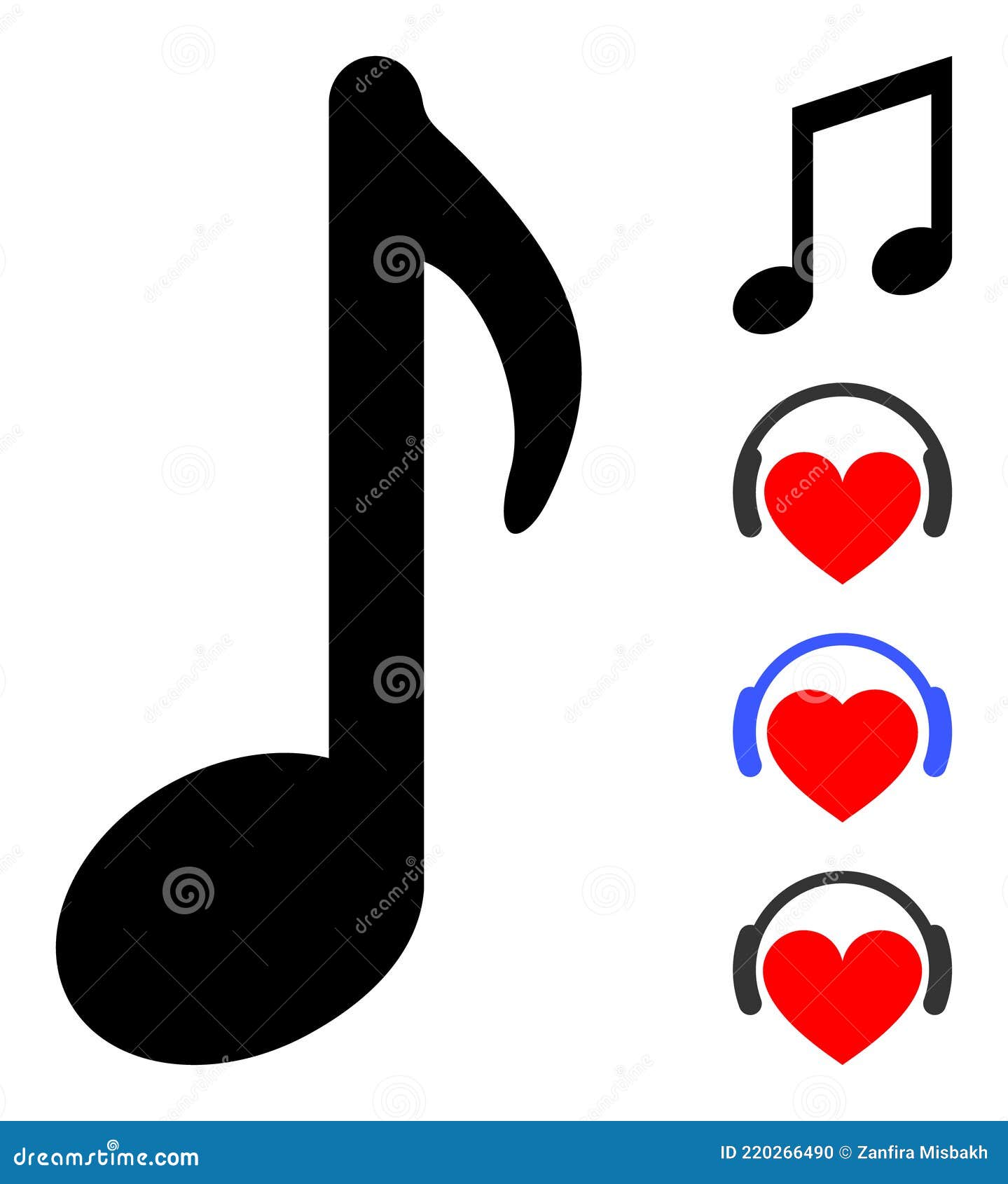 Flat Music Note Vector Icon Illustration Stock Vector - Illustration of ...