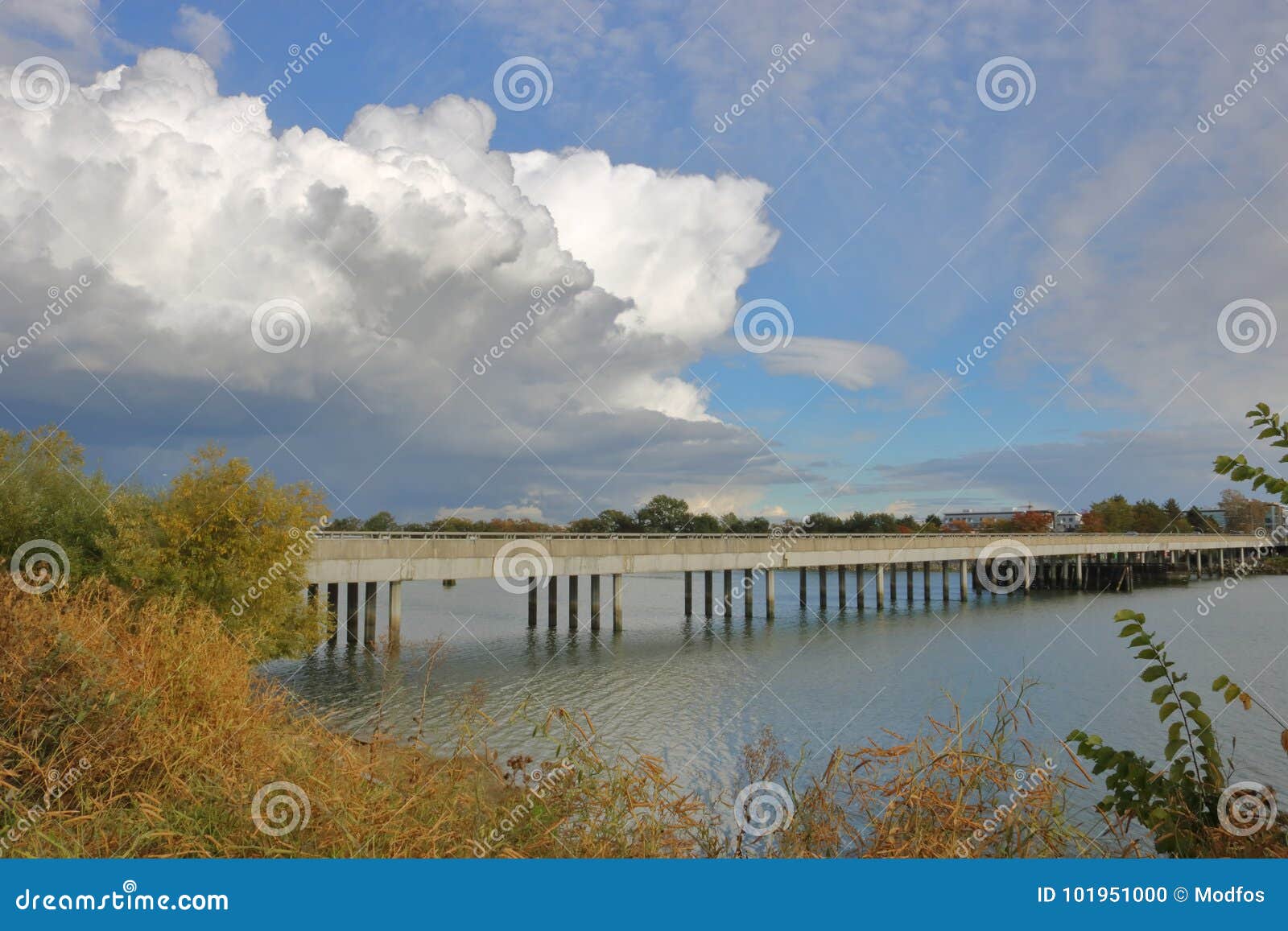 Small Two Lane River Bridge Stock Photo - Image of short, flat: 101951000