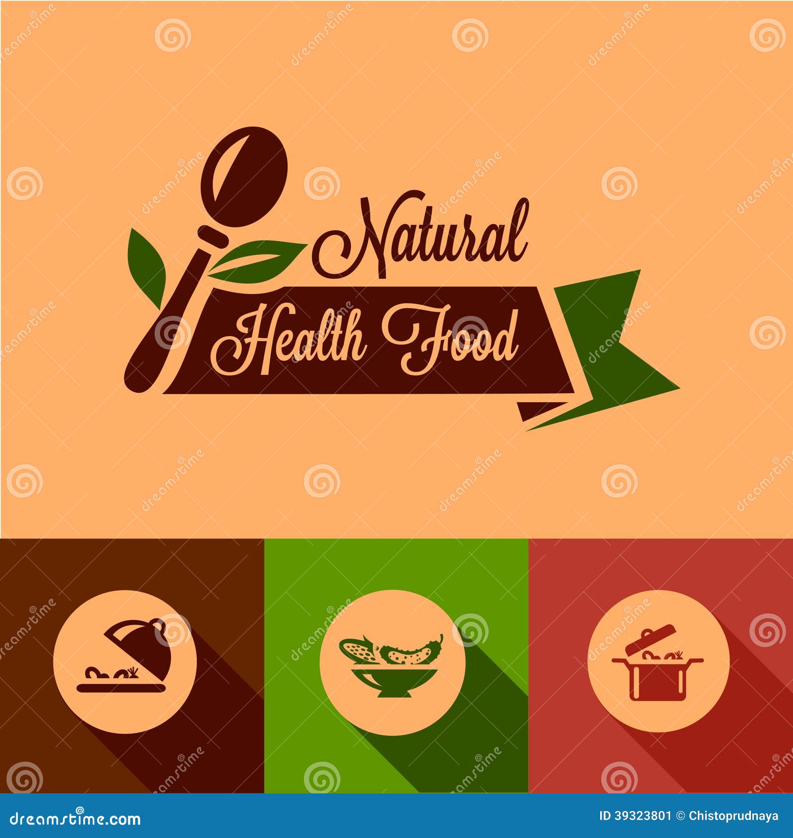 Flat Natural Food Design Elements Stock Vector - Illustration of ...