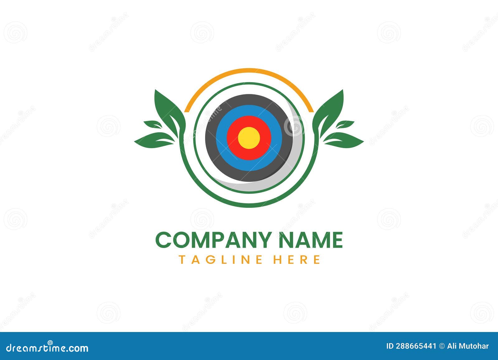 Flat Nature Archery Target Logo Template Design Stock Vector ...