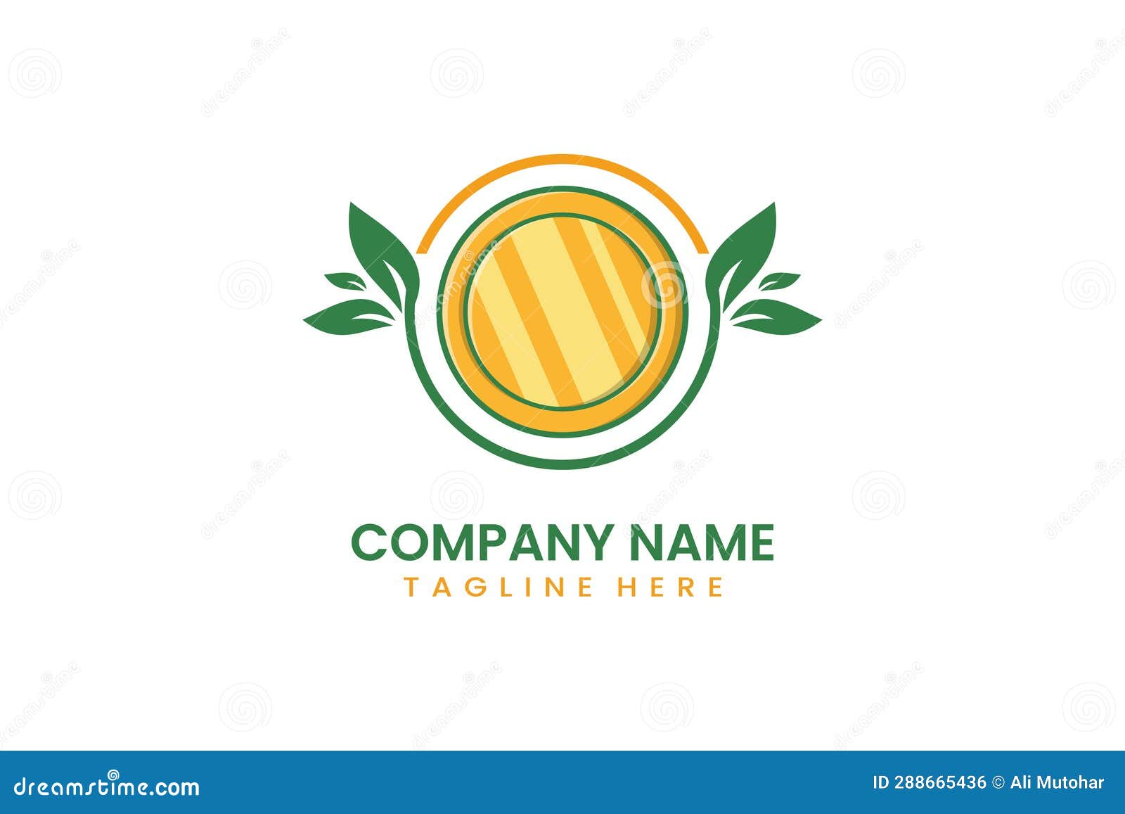 Flat Nature Gold Coin Logo Icon Template Design Stock Vector ...