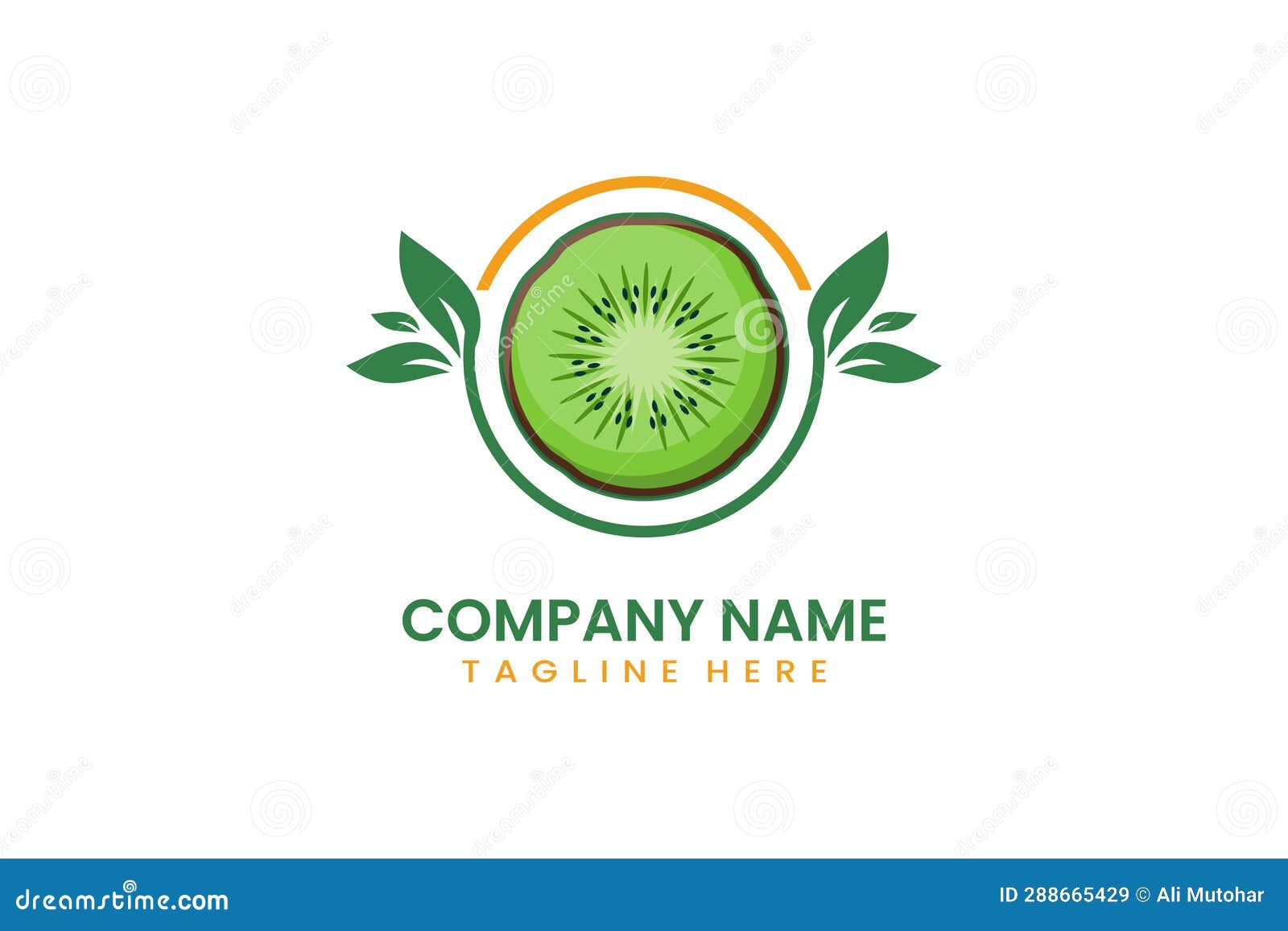 Flat Nature Kiwi Fruit Logo Icon Template Design Stock Vector ...