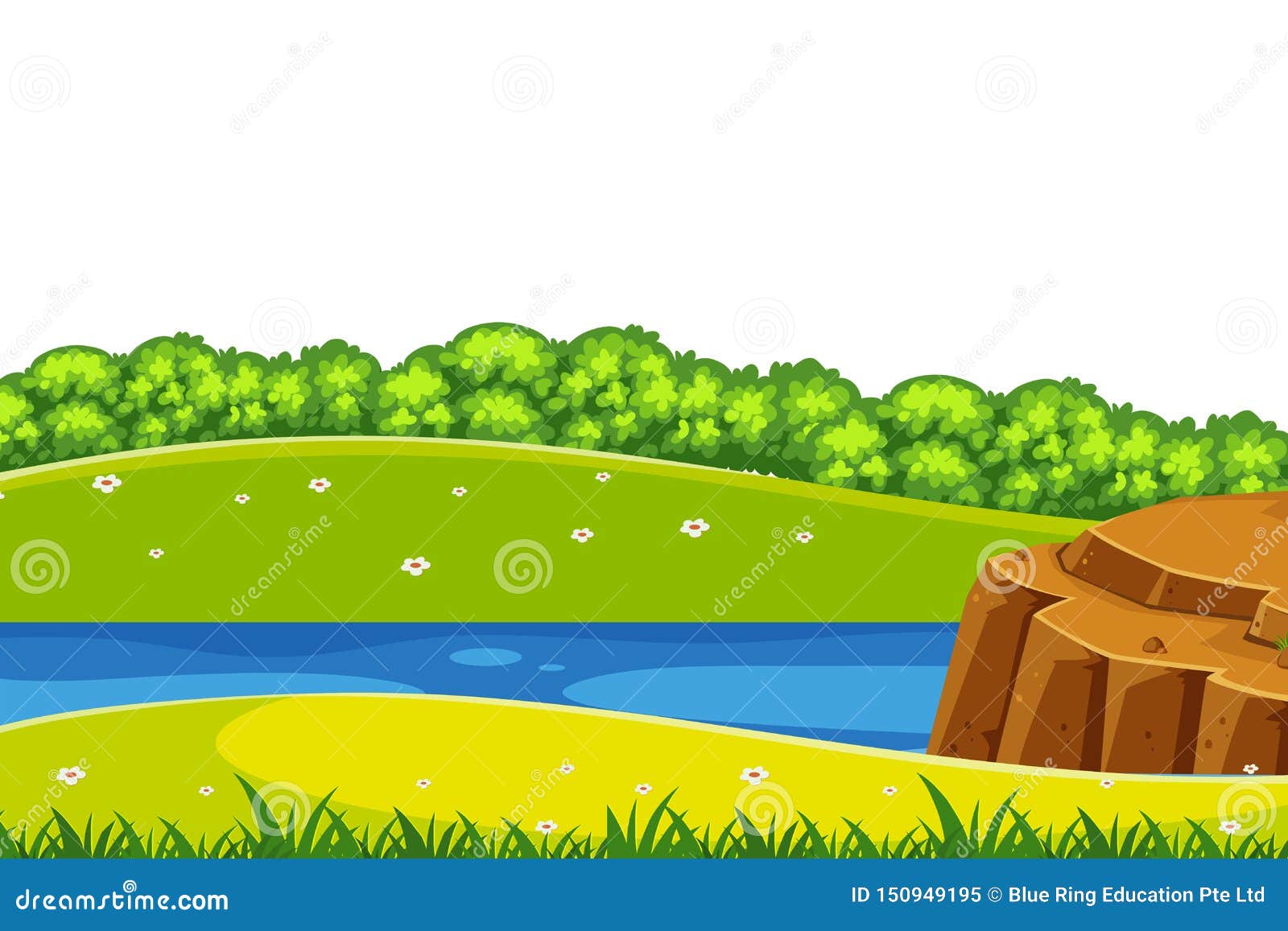 A flat nature landscape stock vector. Illustration of nature - 150949195