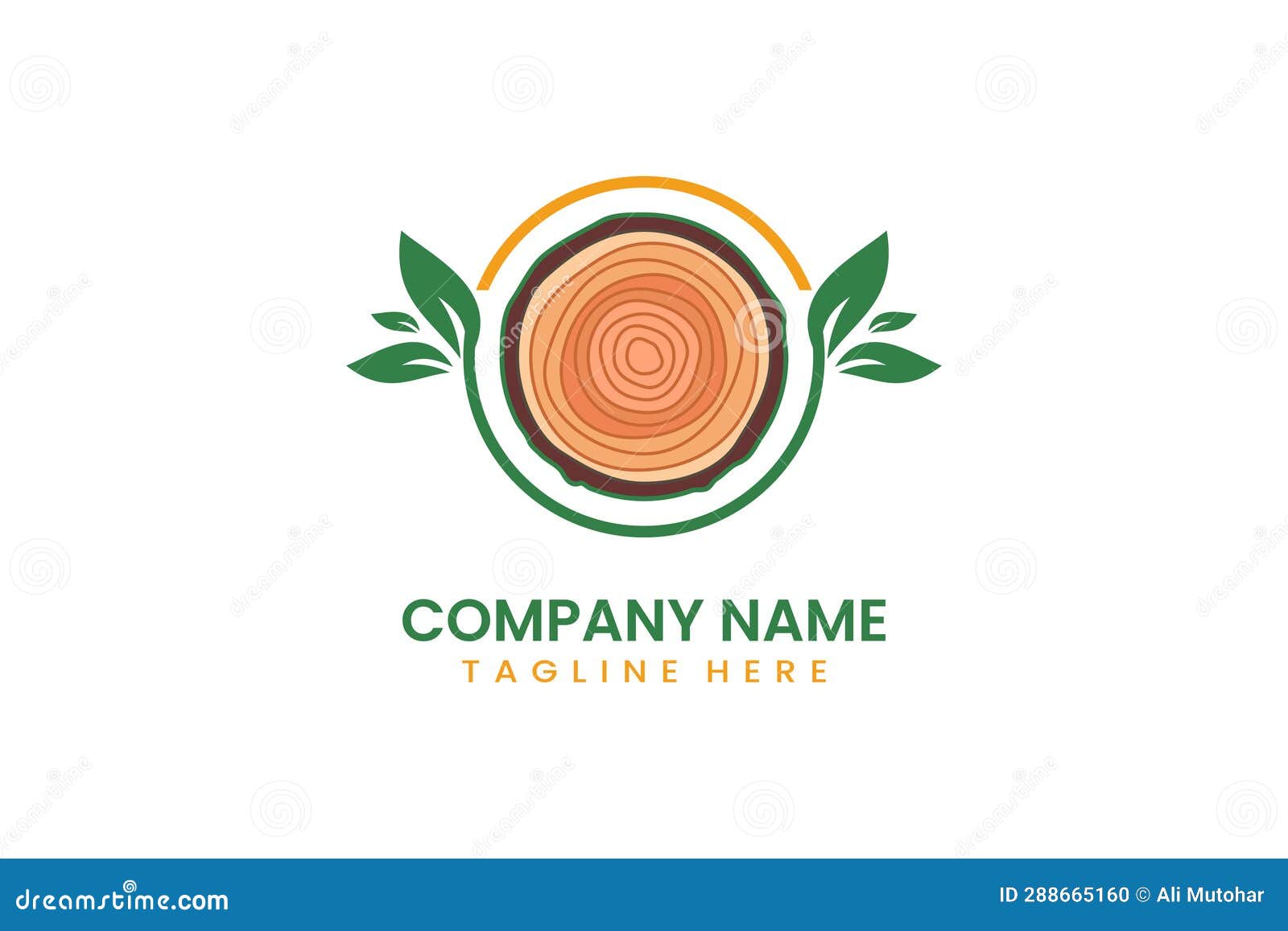 Flat Nature Wooden Trunk Logo Icon Template Design Stock Vector ...