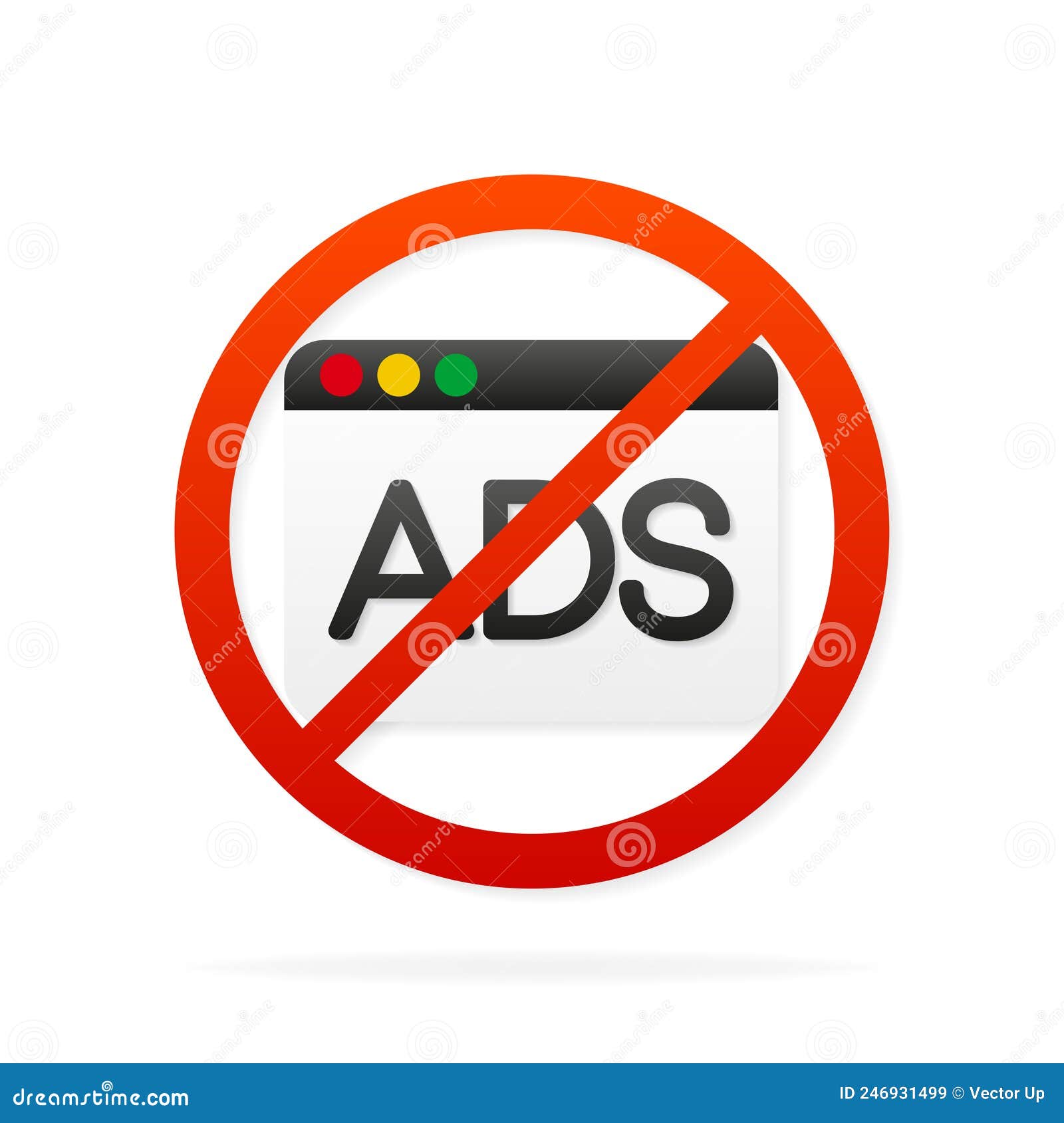 Flat No Ads for Banner Design. Flat Illustration. Vector Banner. Stock ...