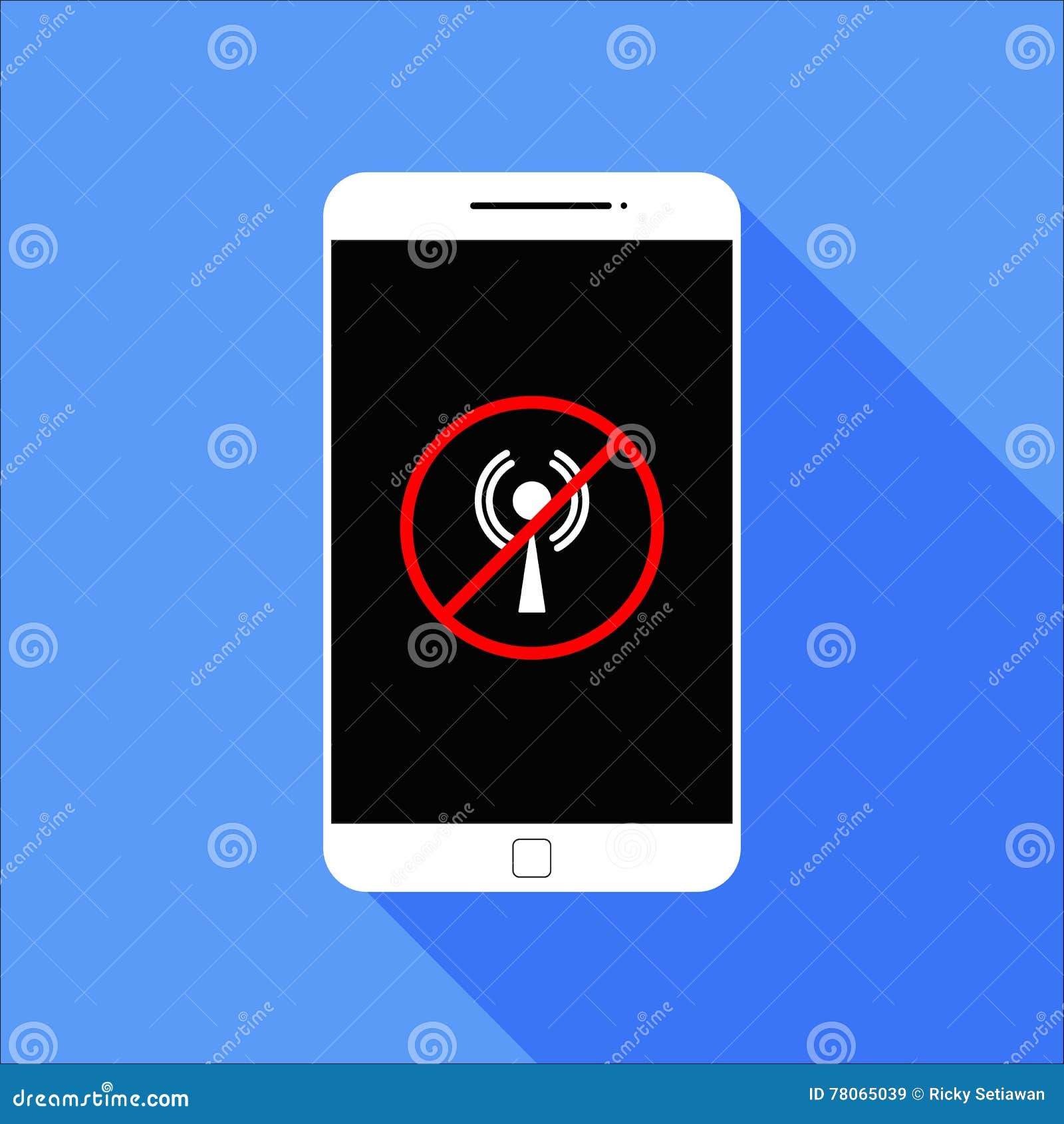Flat No Network or Signal Smart Phone Icon Stock Illustration ...
