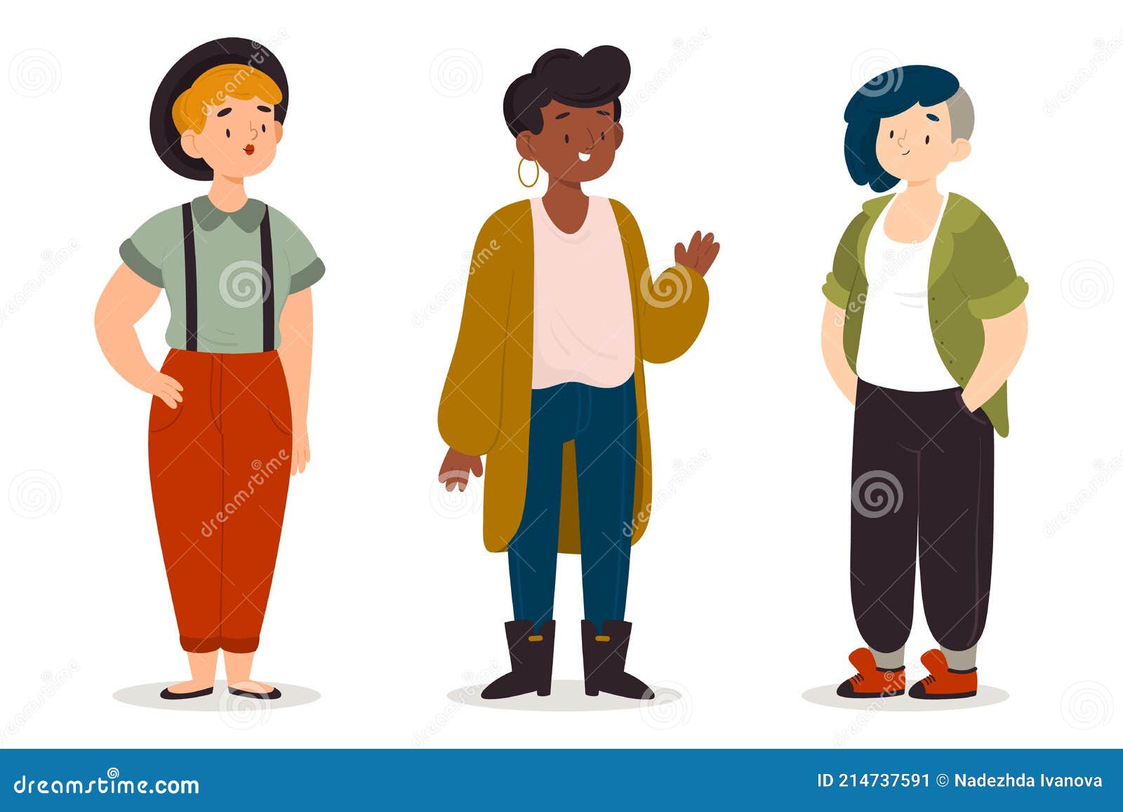 Non-binary People, Copy Space Template, Silhouette Vector Stock ...