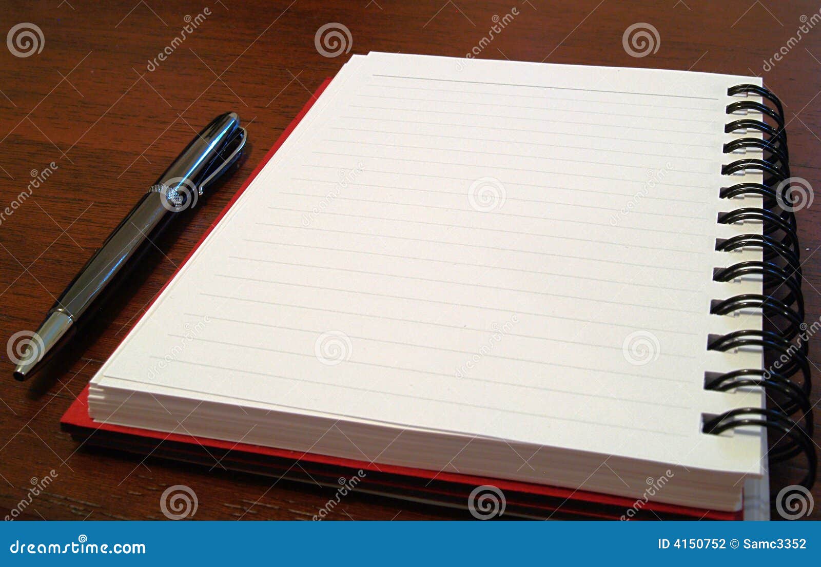 Flat notebook with pen2 stock photo. Image of lines, handwriting - 4150752