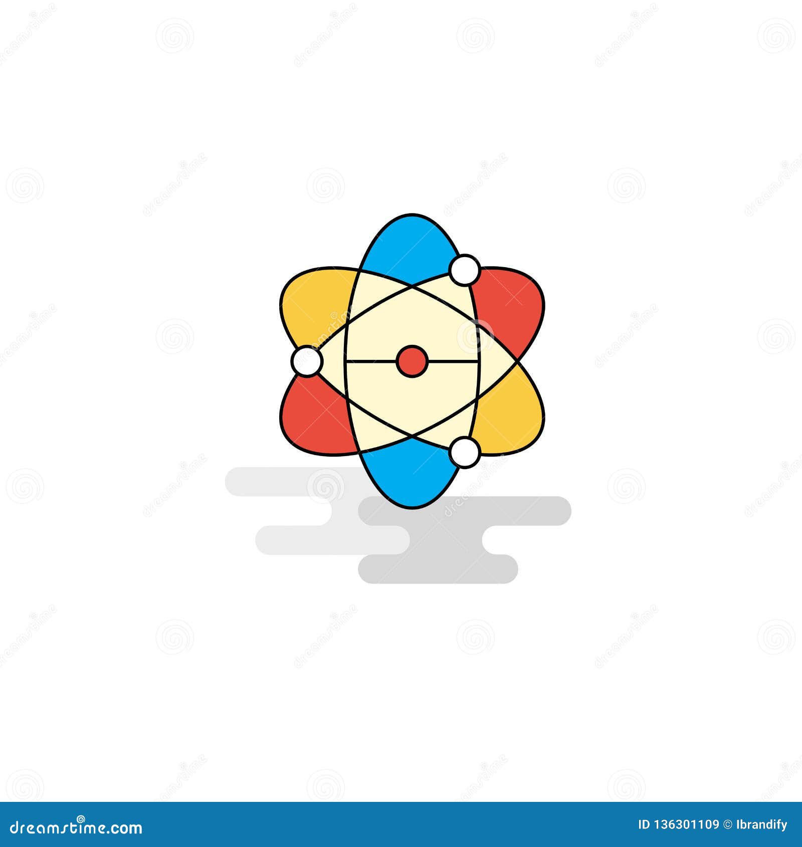 Flat Nuclear Logo And Visiting Card Template. Busienss Concept Logo ...