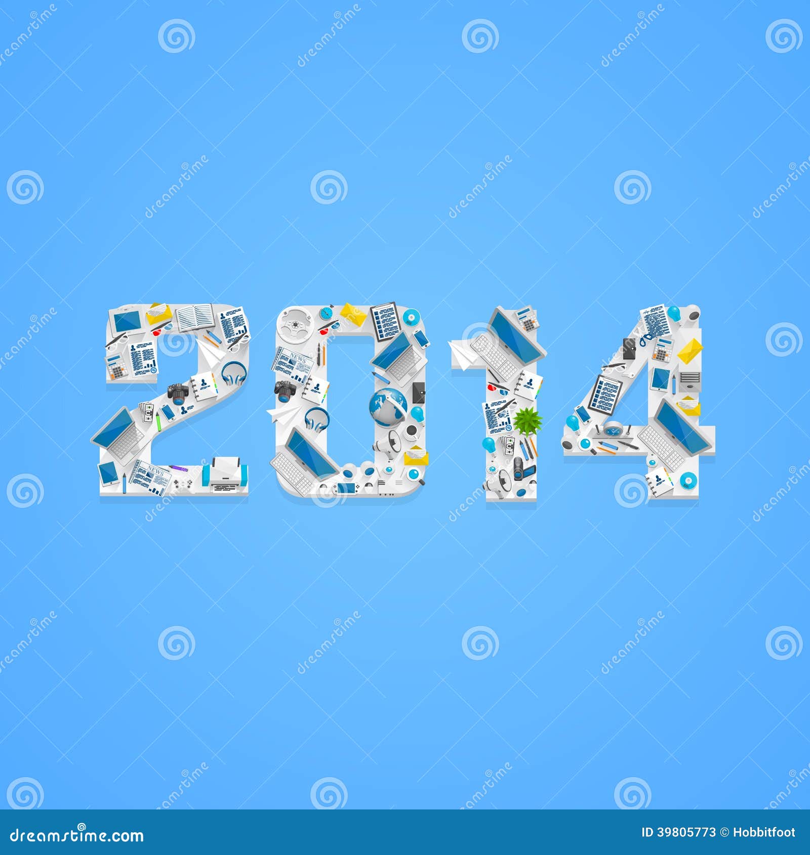 Flat number 2014.Vector stock vector. Illustration of math - 39805773