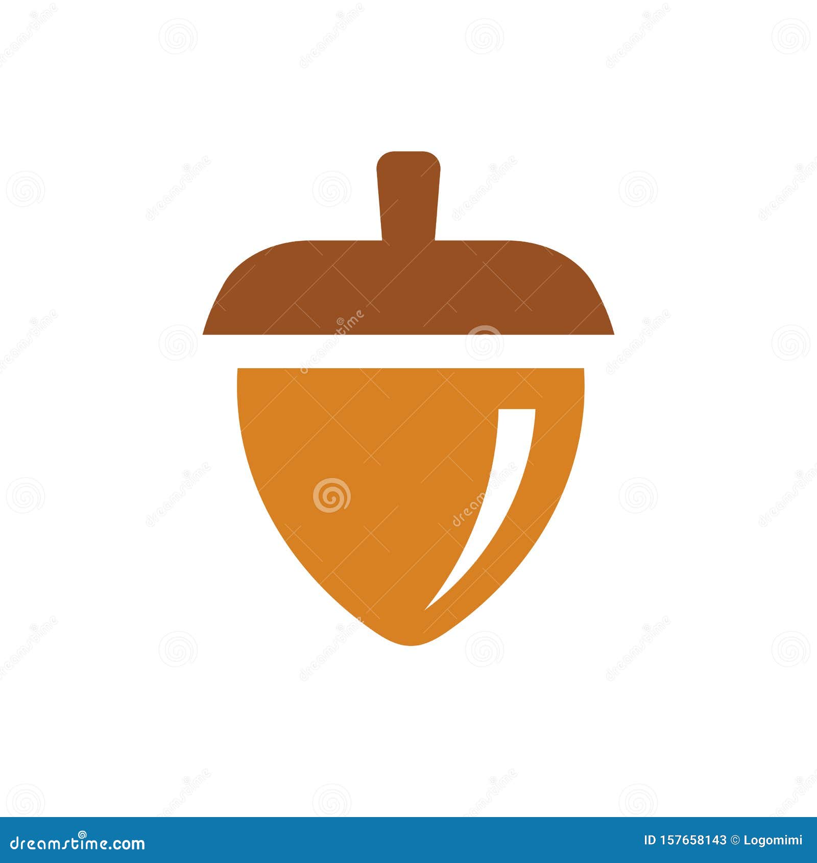 Flat Oak Nut Logo Design, Acorn Seeds Icon Design - Vector Stock Vector ...