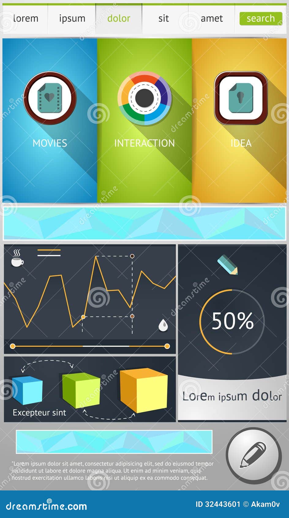 Flat Objects for Web Design Stock Vector - Illustration of progress ...