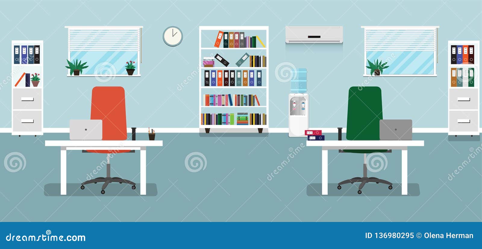 Flat Office Concept Illustration. Vector Illustration. Stock ...