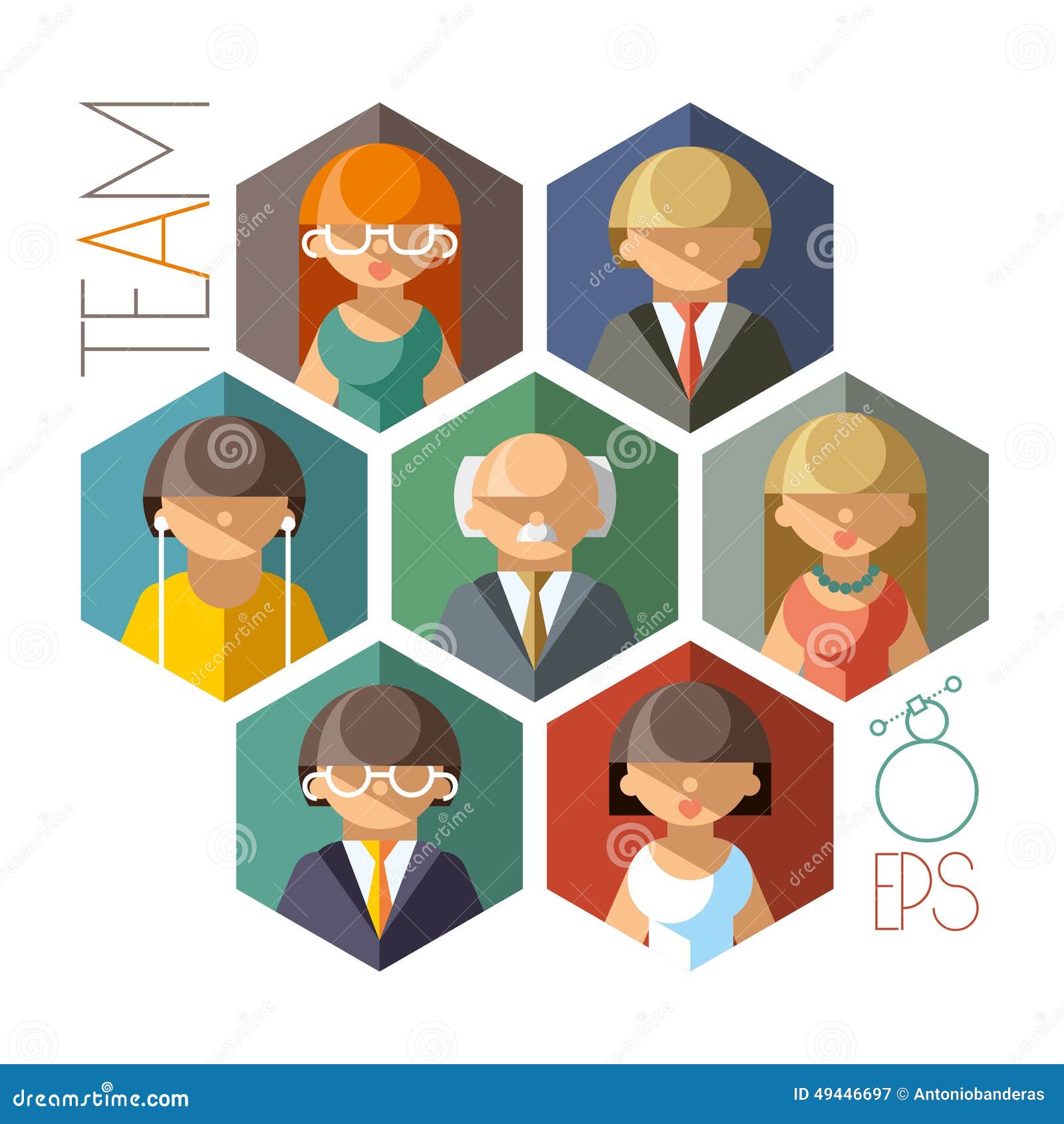 Flat Office Team stock vector. Illustration of teamwork - 49446697