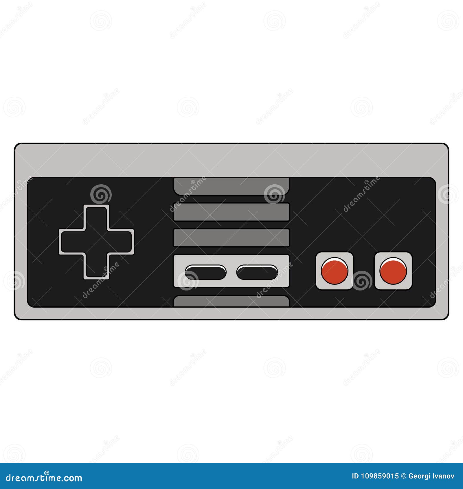 Flat Old-school Game Controller. Dark Colors. Stock Vector ...