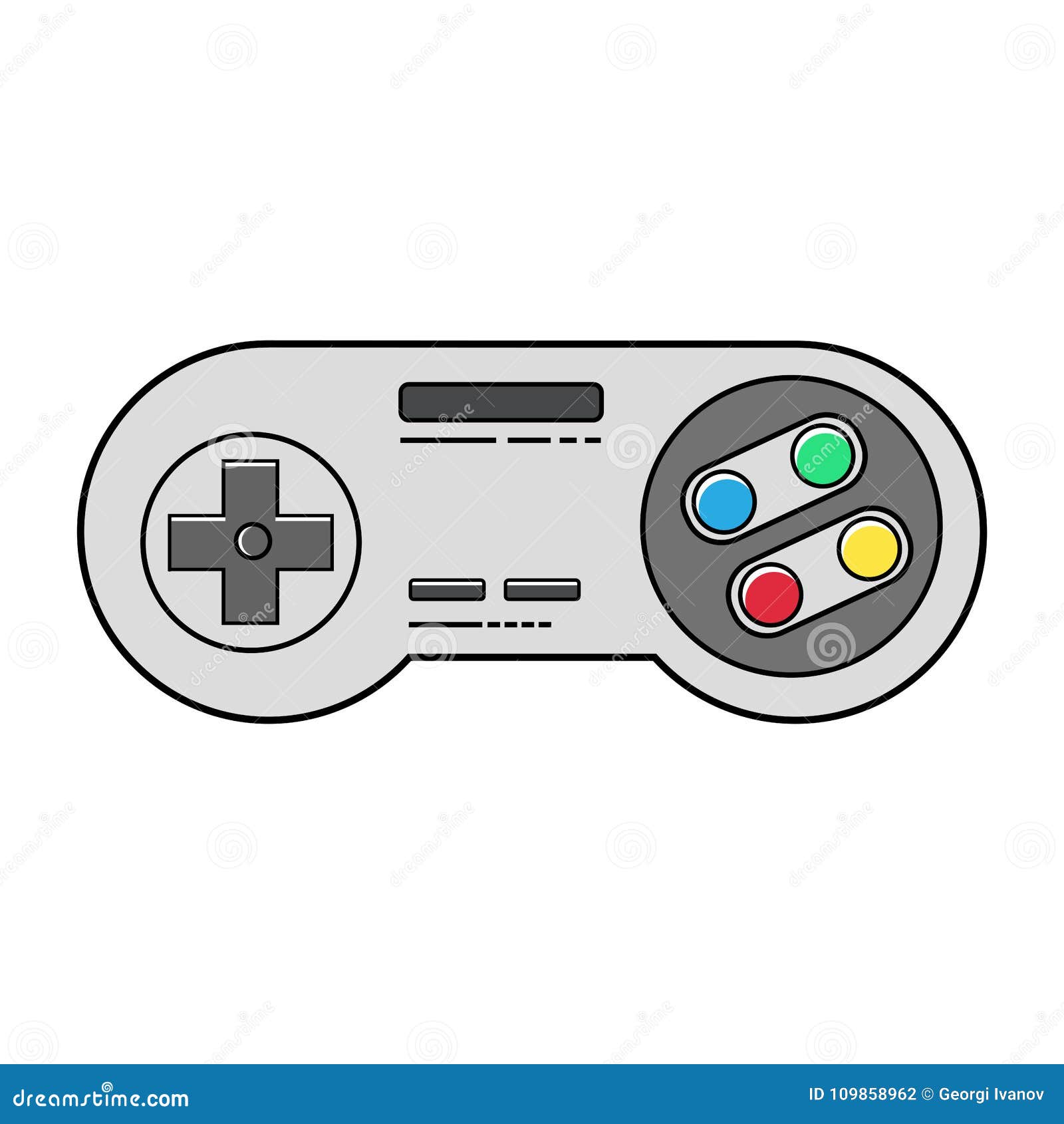 Flat Old-school Video Game Controller Design. Stock Vector ... Flat Old-school Video Game Controller Design. Stock Vector ...