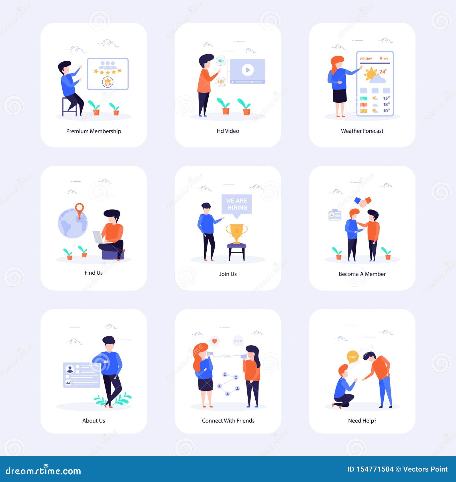 Flat Onboarding Illustration Stock Vector - Illustration of flat ...