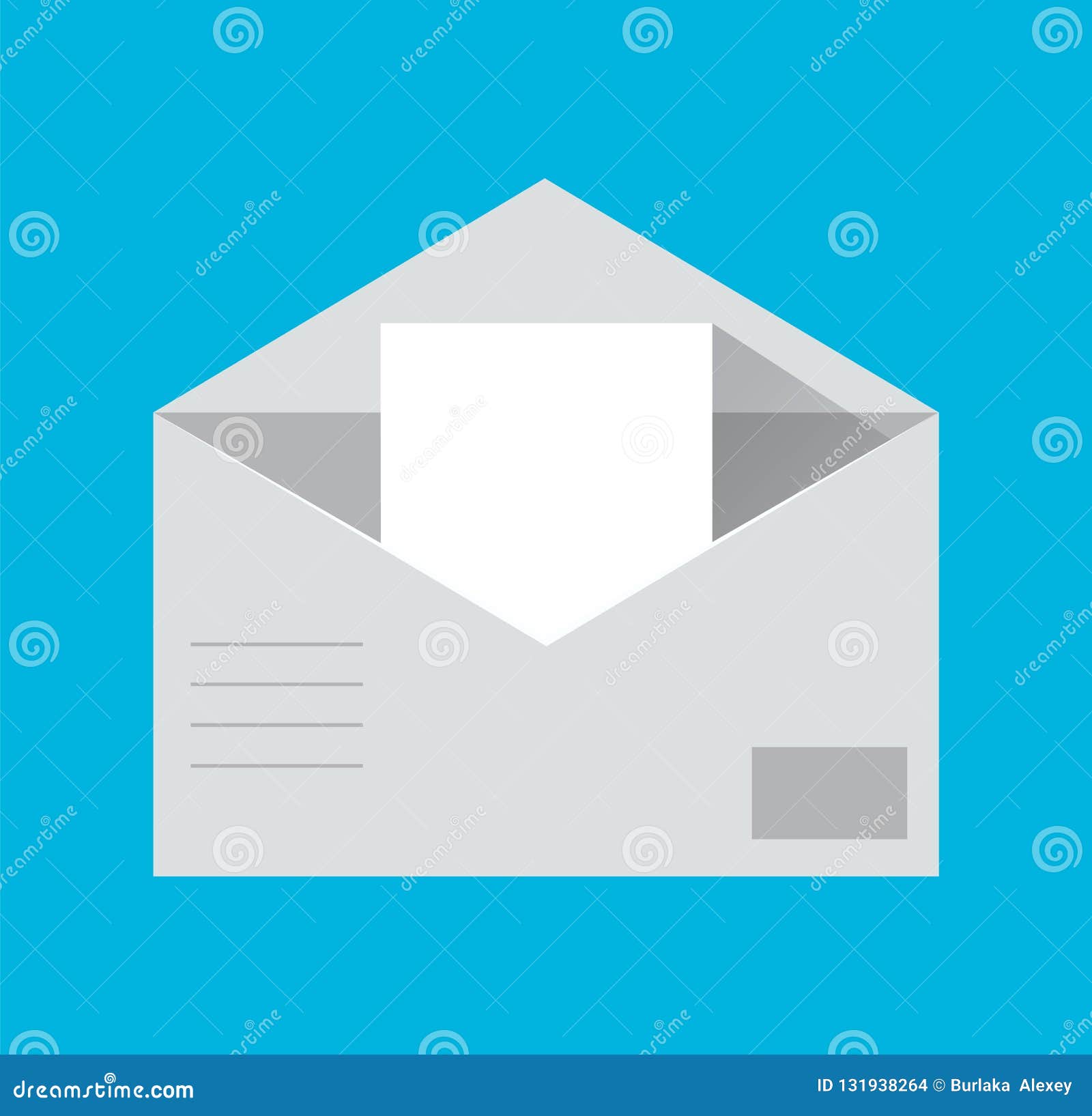 Flat Open Envelope Design. Illustration Concept Stock Illustration ...